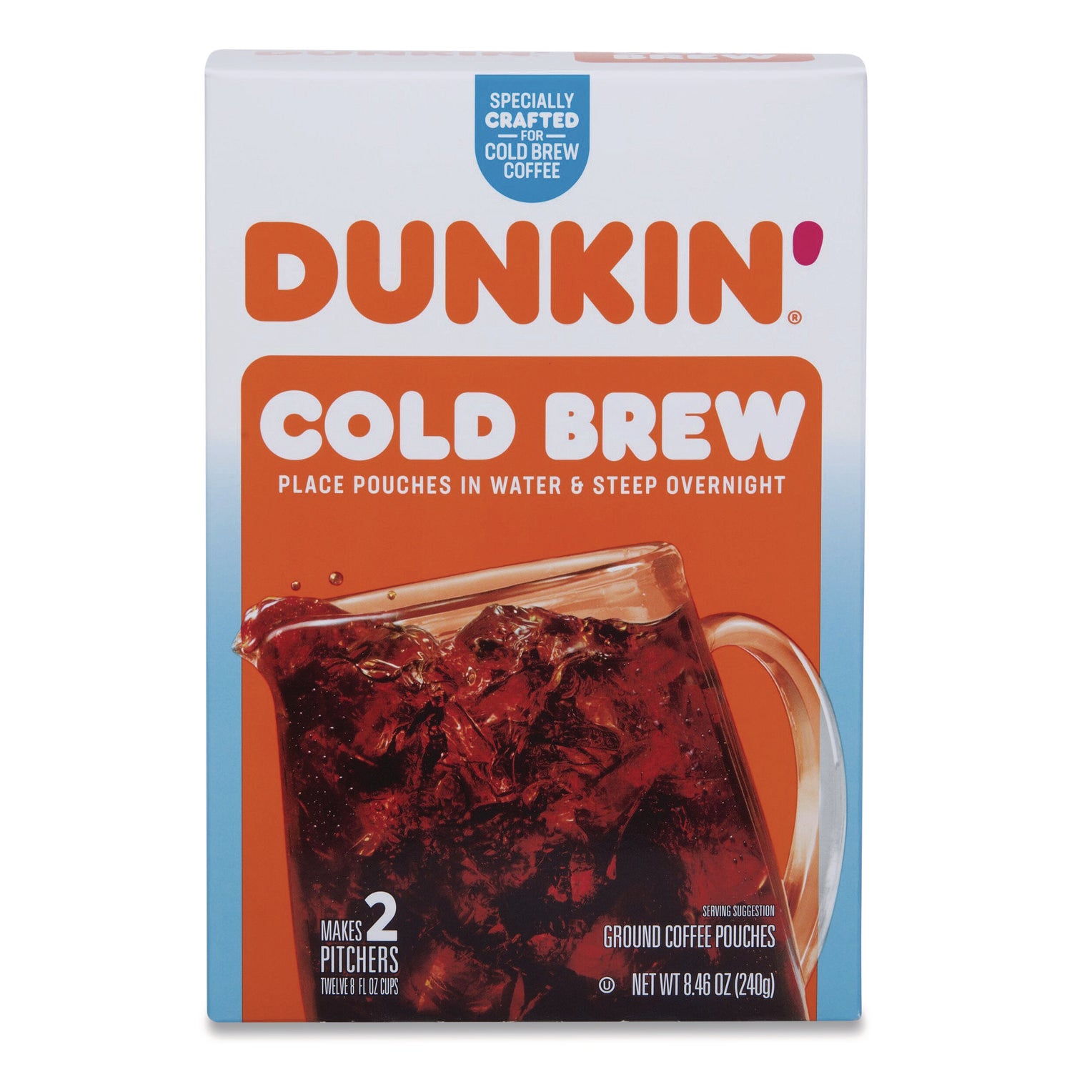 Dunkin'® Cold Brew Coffee Packets, 2.12 oz Packets, 4/Box (GMTSMU00988 ...