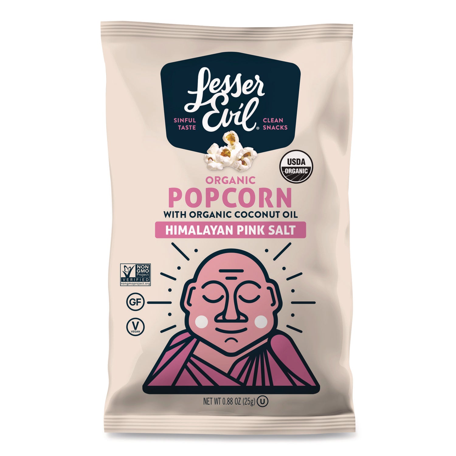 LesserEvil® Snack Organic Himalayan Pink Salt Popcorn, 0.88 oz Bag, 18 ...