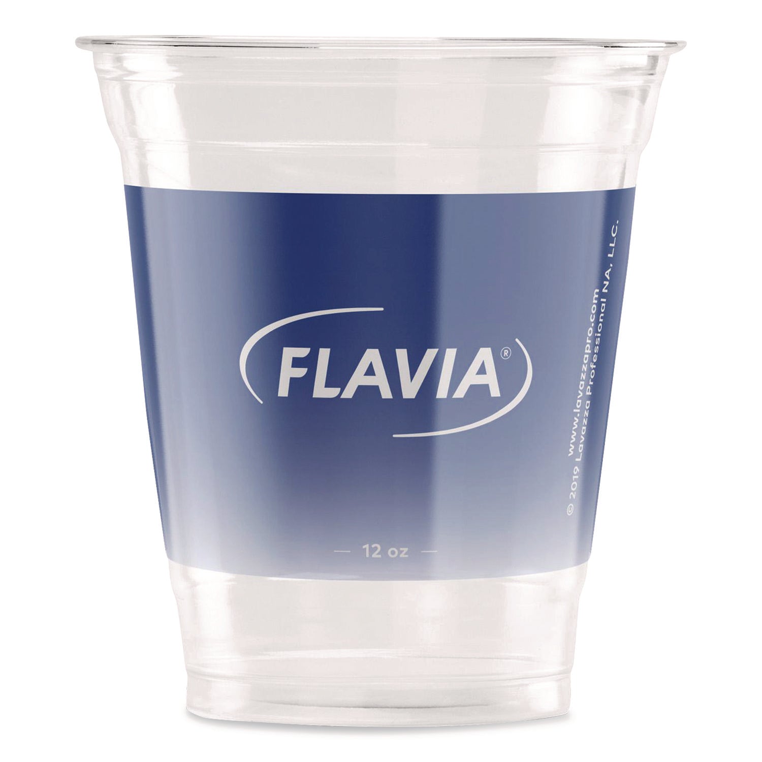 Flavia™ Cold Cups 12 oz, Blue Band Flavia Logo, Clear/Blue, 900/Carton ...