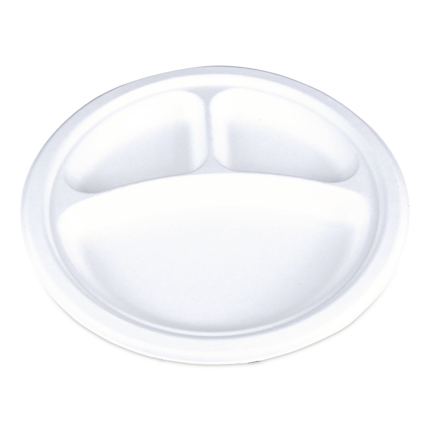 SCT® ChampWare Molded Fiber Tableware, 3-Compartment Plate, 10" dia, W ...