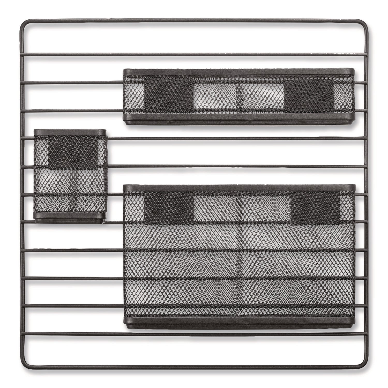 TRU RED™ Metal Mesh 3-Compartment Cubicle/Wall-Mount Office Supplies O ...