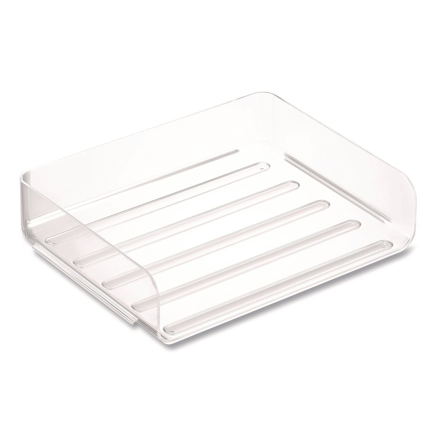 TRU RED™ Clear Side Load Stackable Plastic Letter Tray, Letter Size, 9 ...