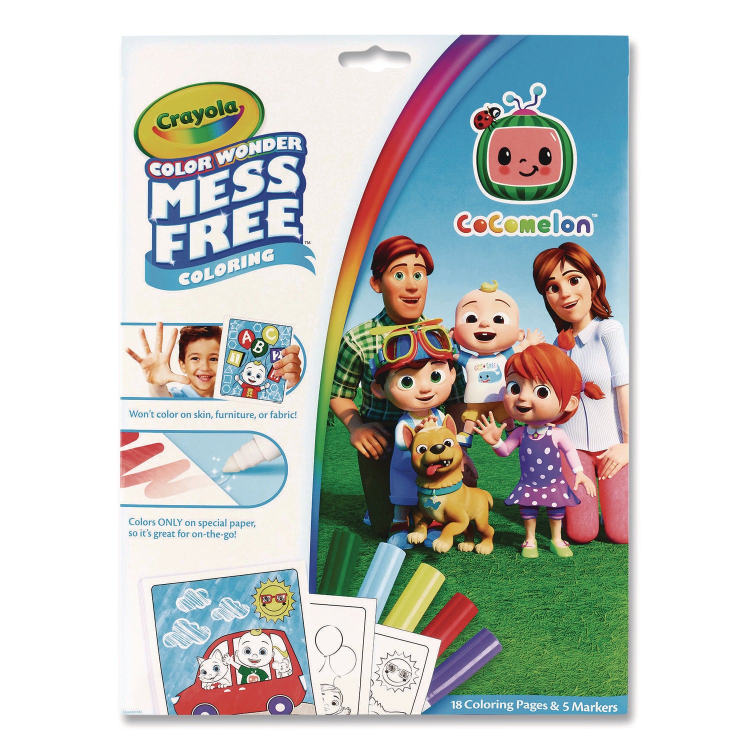 Crayola Cocomelon Color Wonder Kit, (18) Coloring Pages, (5) Cocomelon ...