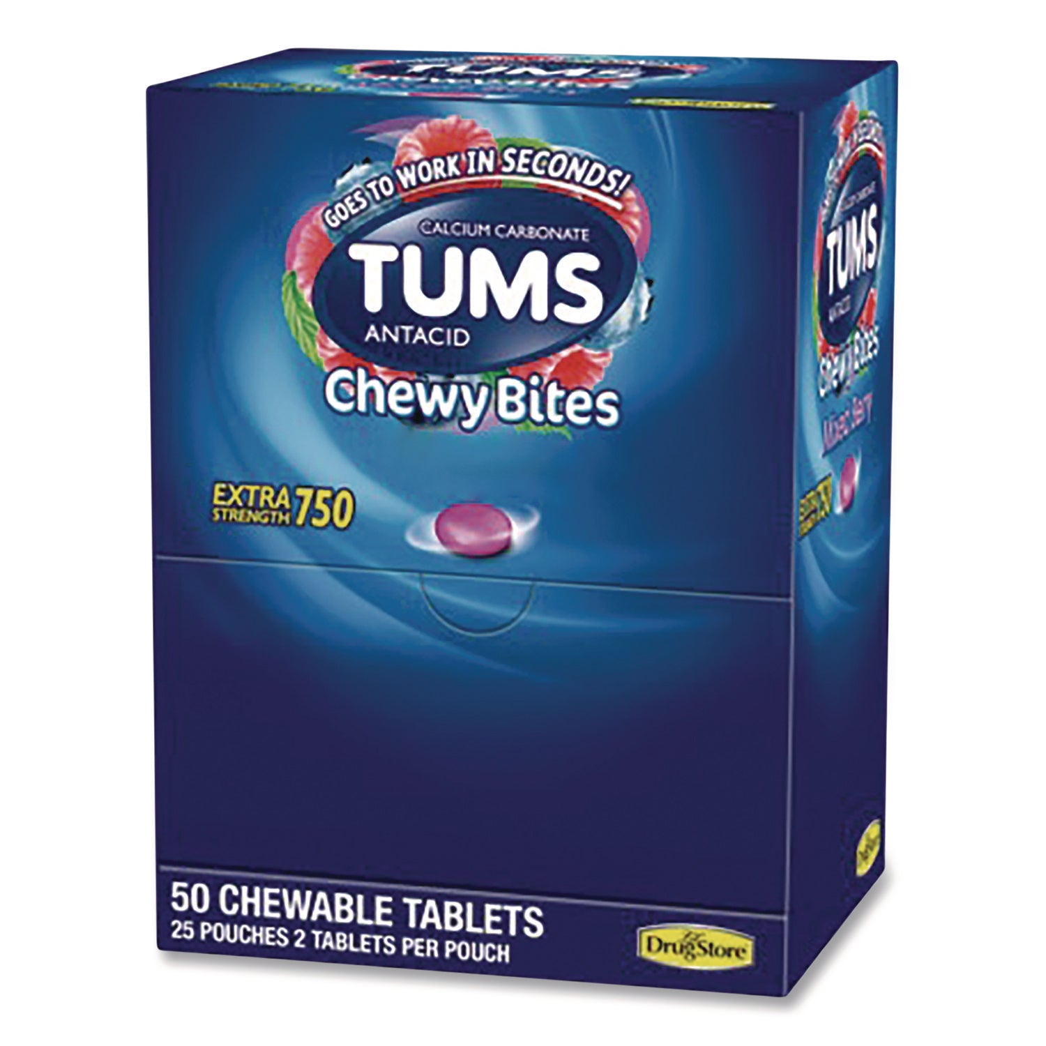 Lil' Drugstore® TUMS Antacid Chewy Bites, 2 Tablets/Pouch, 25 Pouches ...