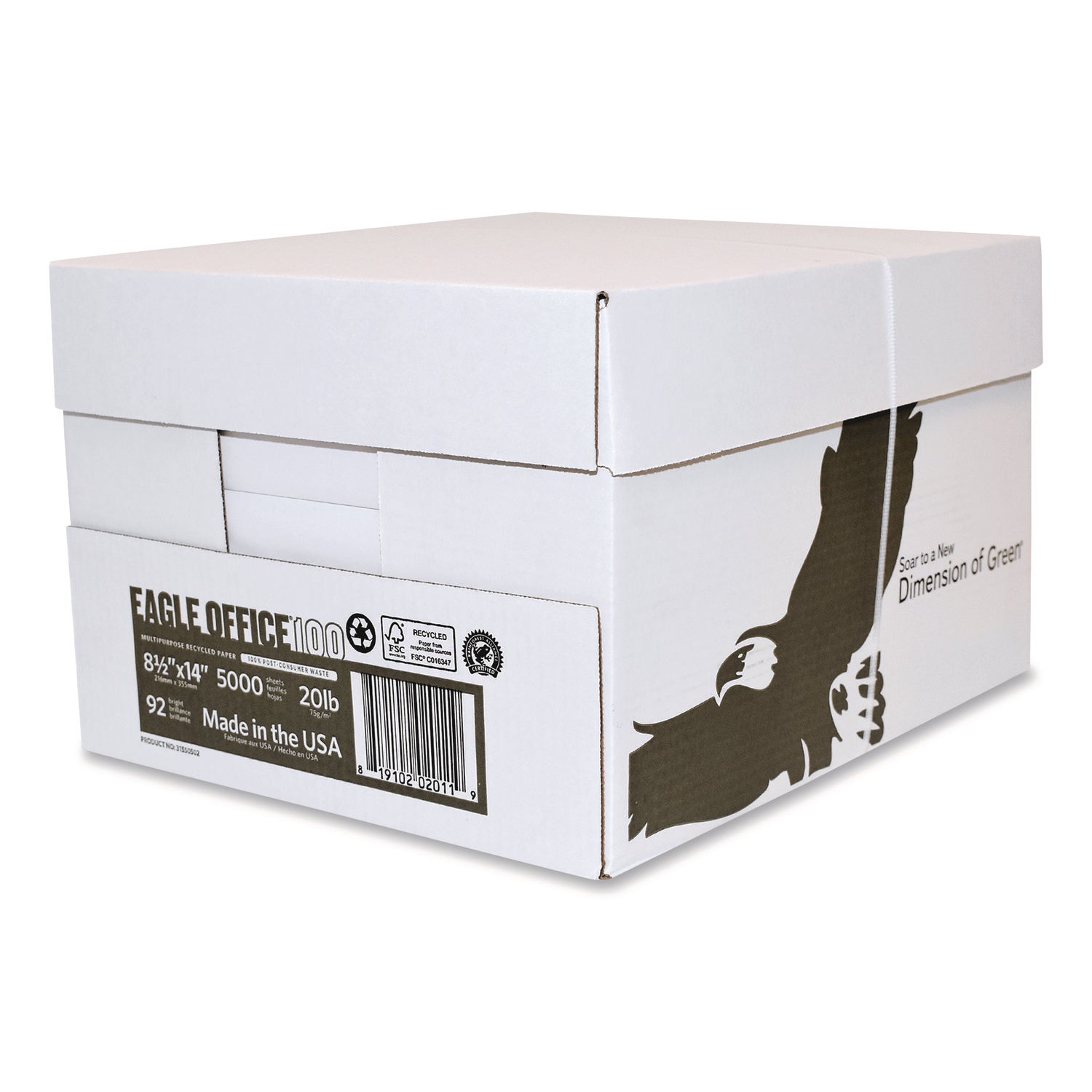 American Eagle Paper Mills® Recycled Multipurpose Paper, 92 Bright, 20 ...