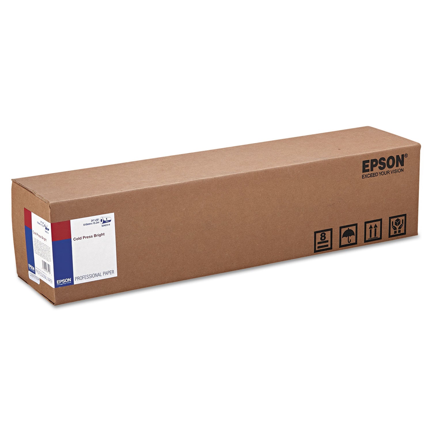 Epson® Cold Press Bright Fine Art Paper Roll, 19 mil, 24" x 50 ft, Tex ...