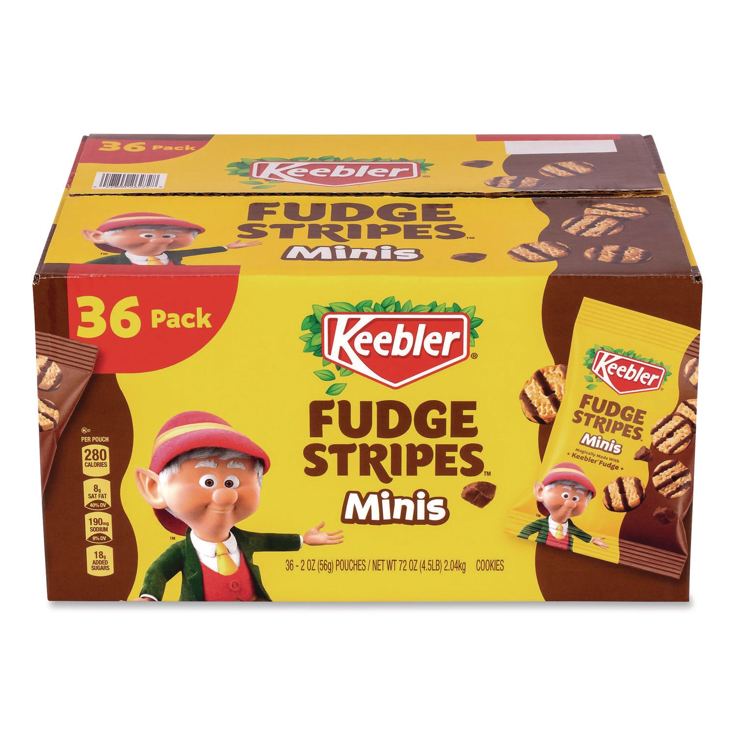 Keebler® Mini Cookies, Fudge Stripes, 2 oz Pouch, 36/Box (GRR22002517 ...