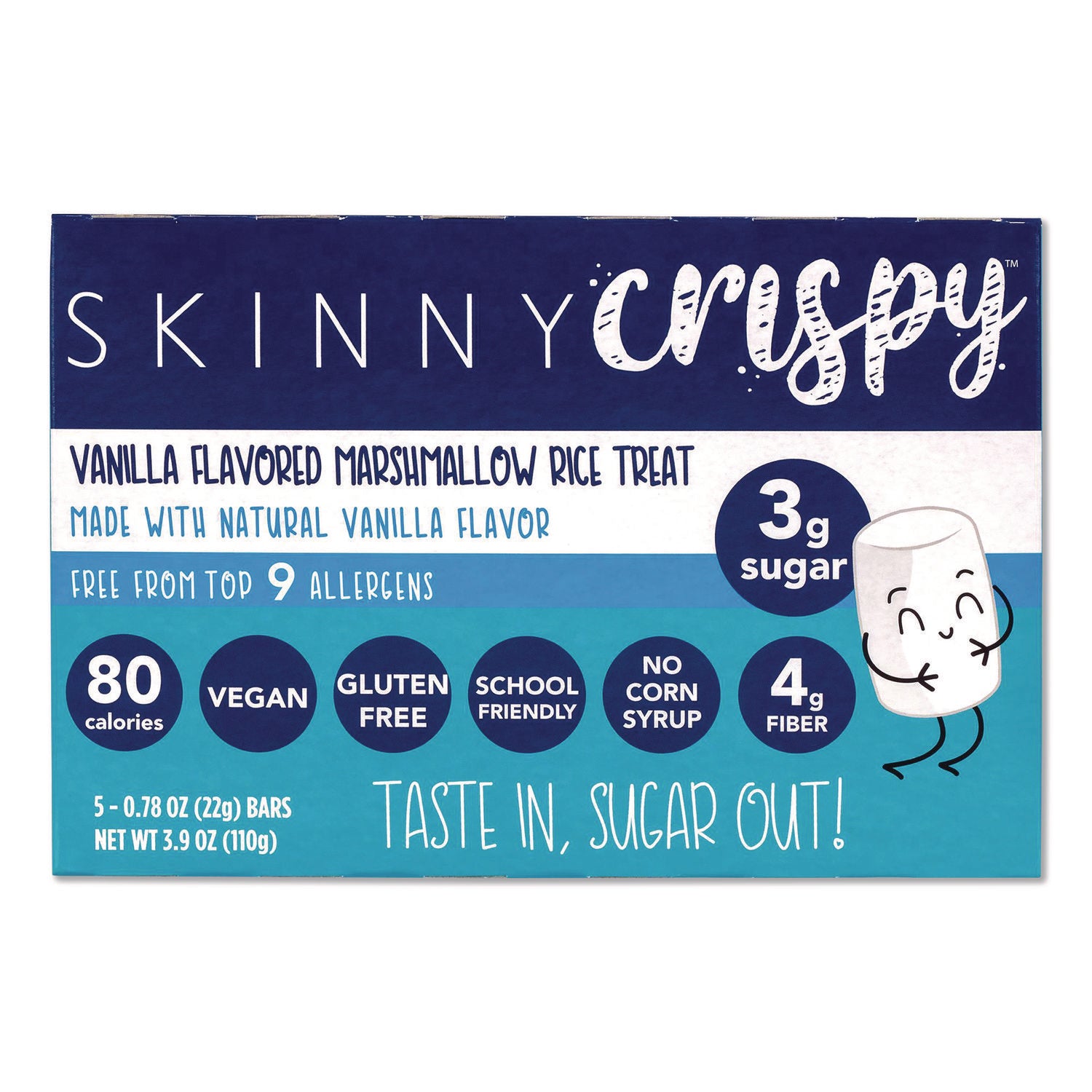 Skinny Crispy Crispy Treat, Vanilla, 0.78 oz Bars, 5 Bars/Pack, 3 Pack ...