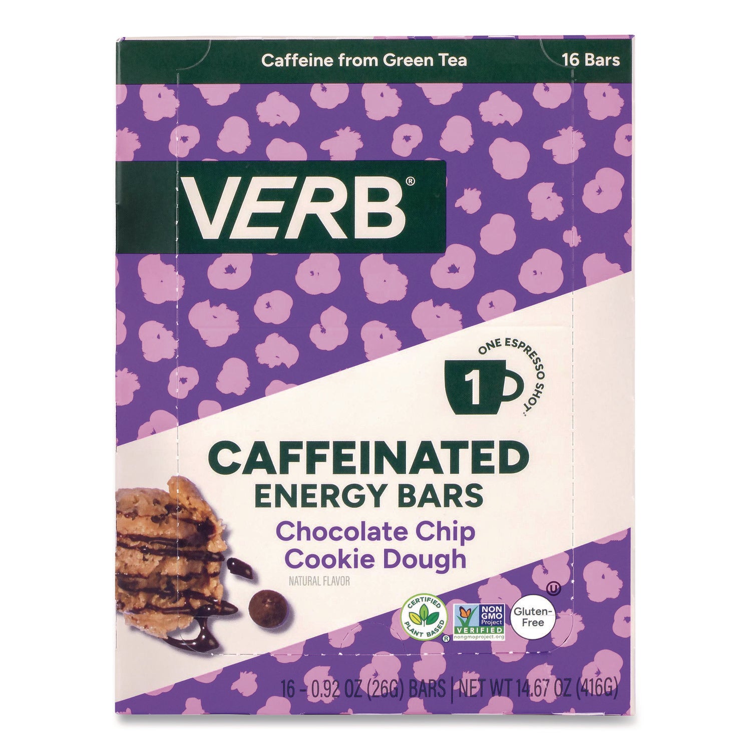 VERB Energy® Caffeinated Energy Bar, Chocolate Chip Cookie Dough, 0.92 ...