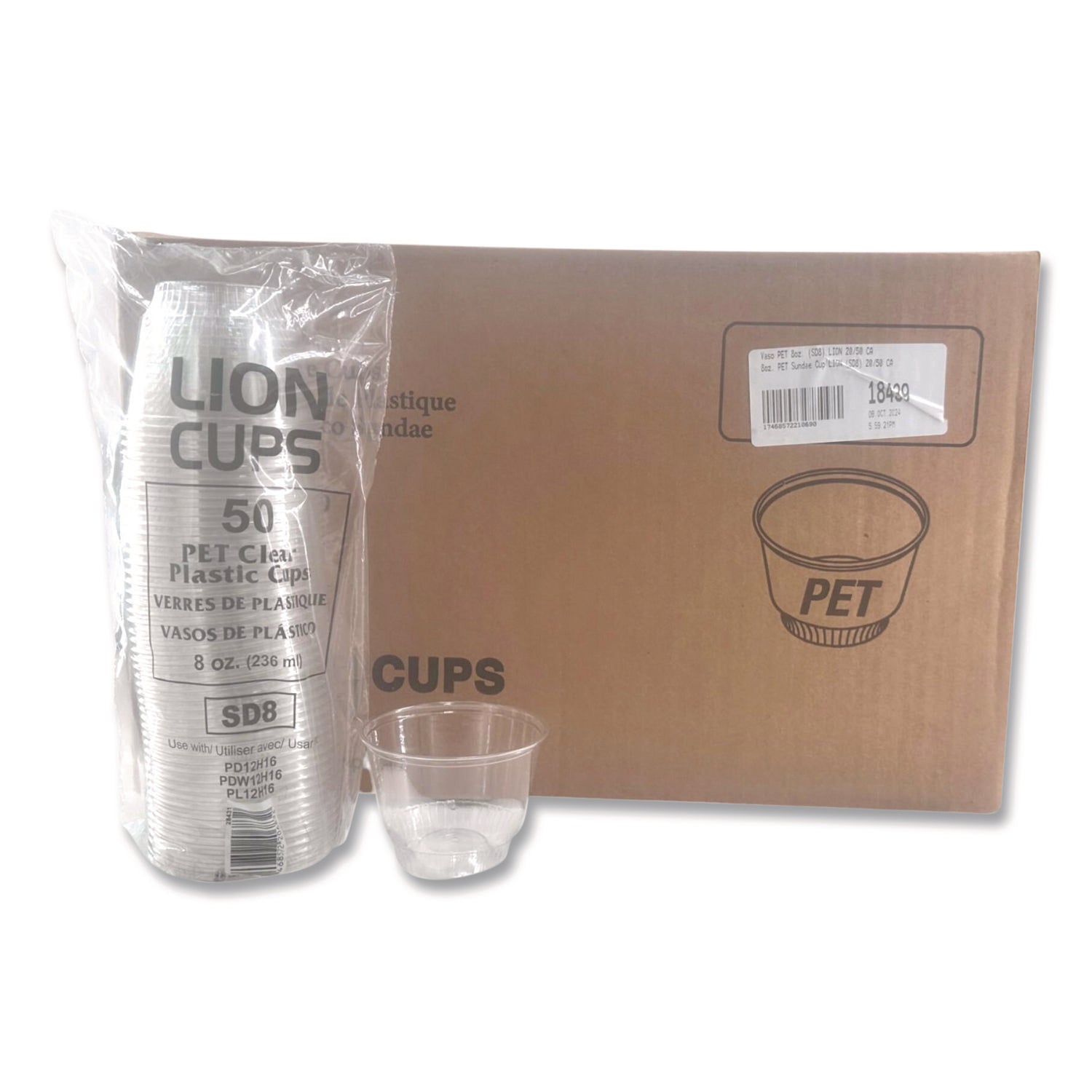 Plastifar Plastic Cold Cups, Sundae, 8 oz, Clear, 1,000/Carton (PST184 ...