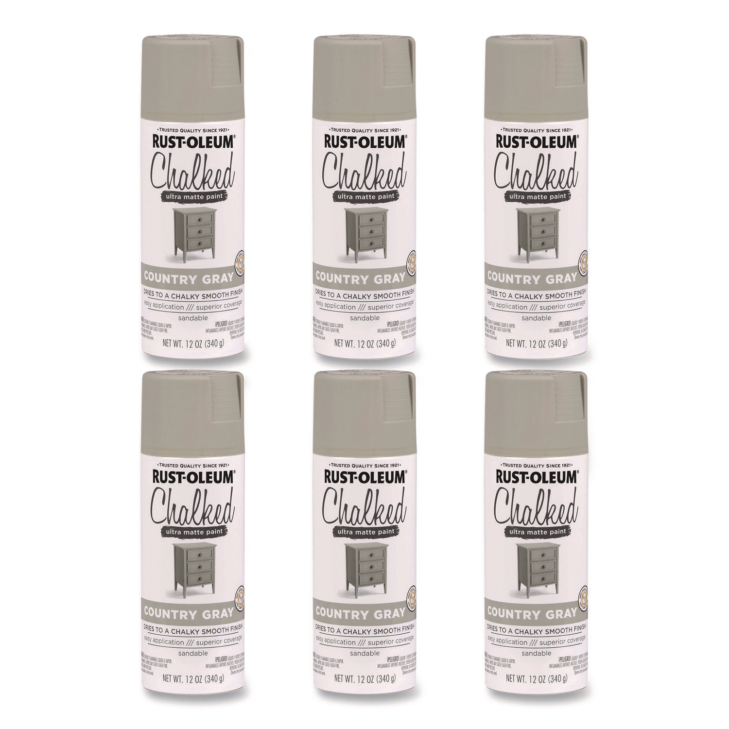 Rust-Oleum® Ultra Matte Chalked Paint, Matte Country Gray, 12 oz Aeros ...