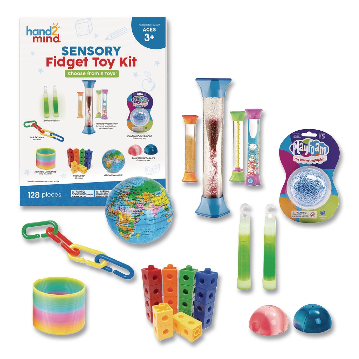 hand2mind® Sensory Fidget Toy Kit, Eight Toy Types, Ages 3 and Up, Ass ...