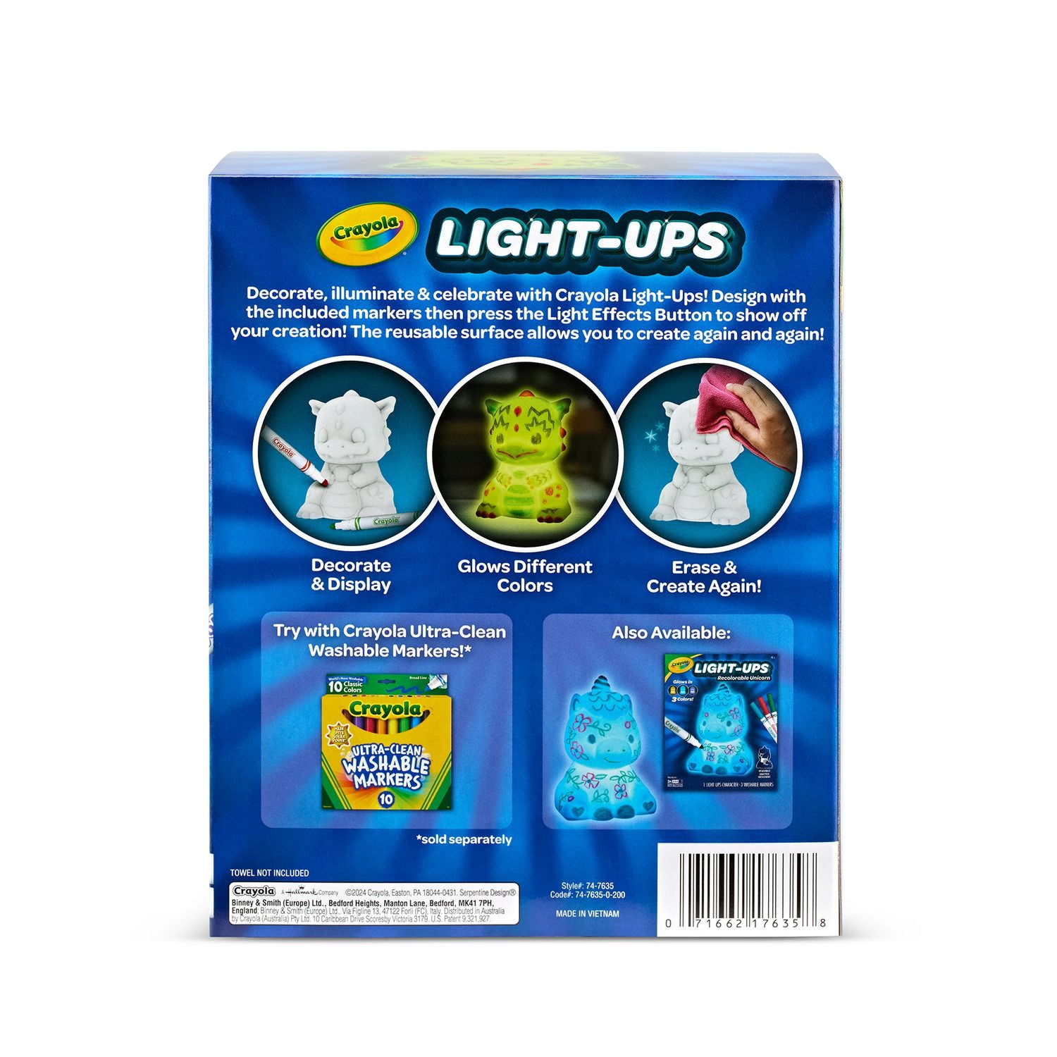 Crayola® Light Ups Recolorable Dragon with (3) Ultra-Clean Washable Ma ...