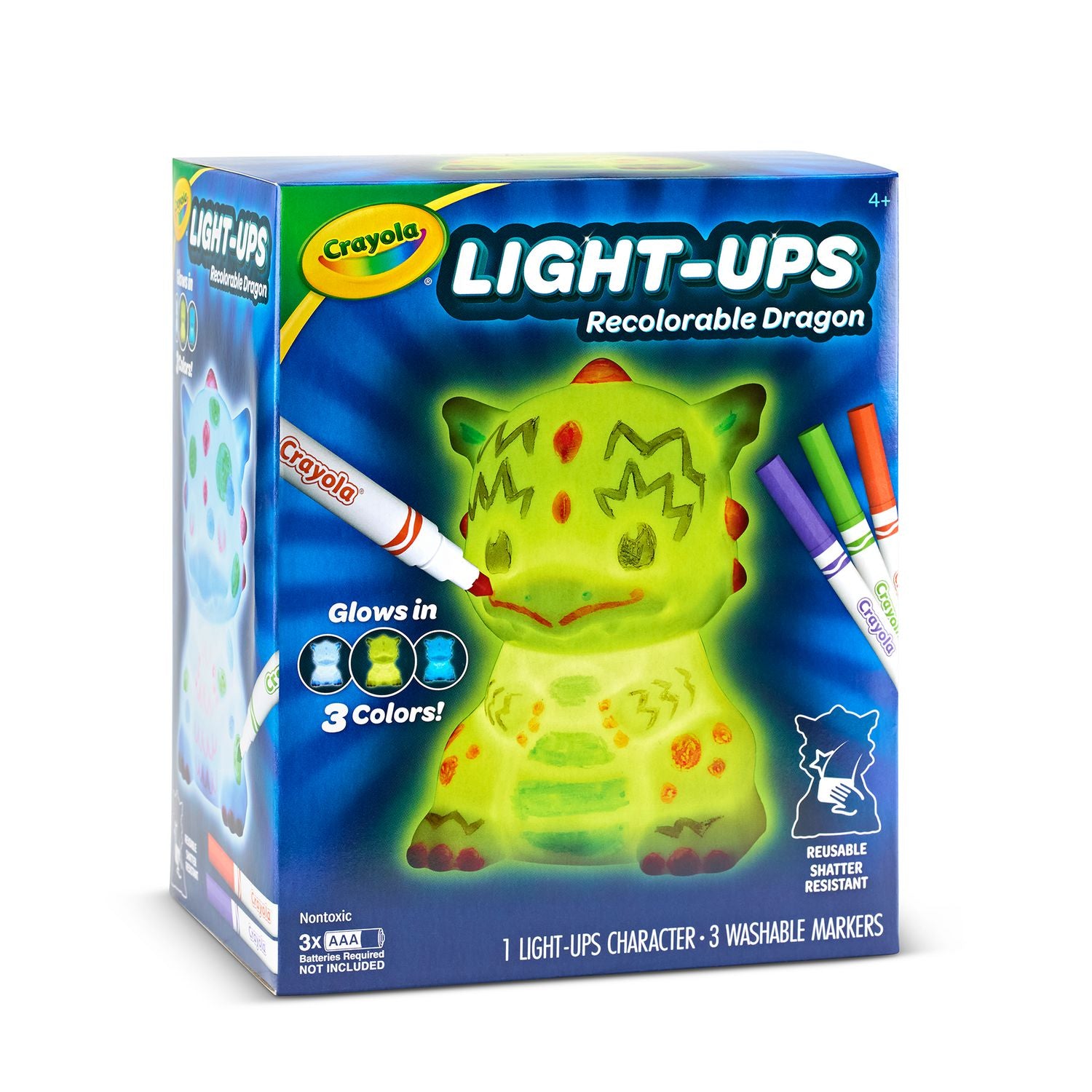 Crayola® Light Ups Recolorable Dragon with (3) Ultra-Clean Washable Ma ...