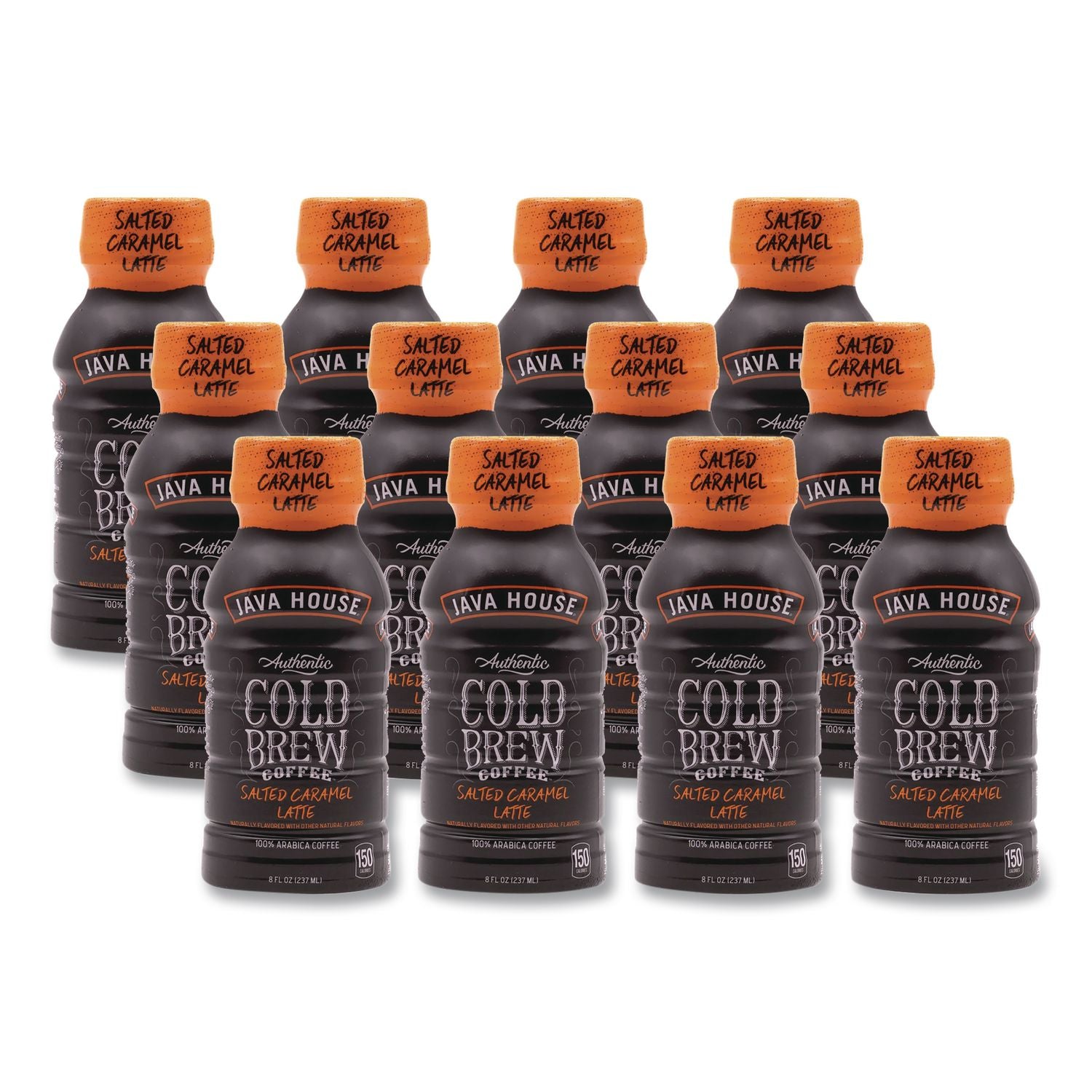 Java House® Cold Brew Coffee, Salted Caramel Latte, 8 oz Bottle, 12/Ca ...
