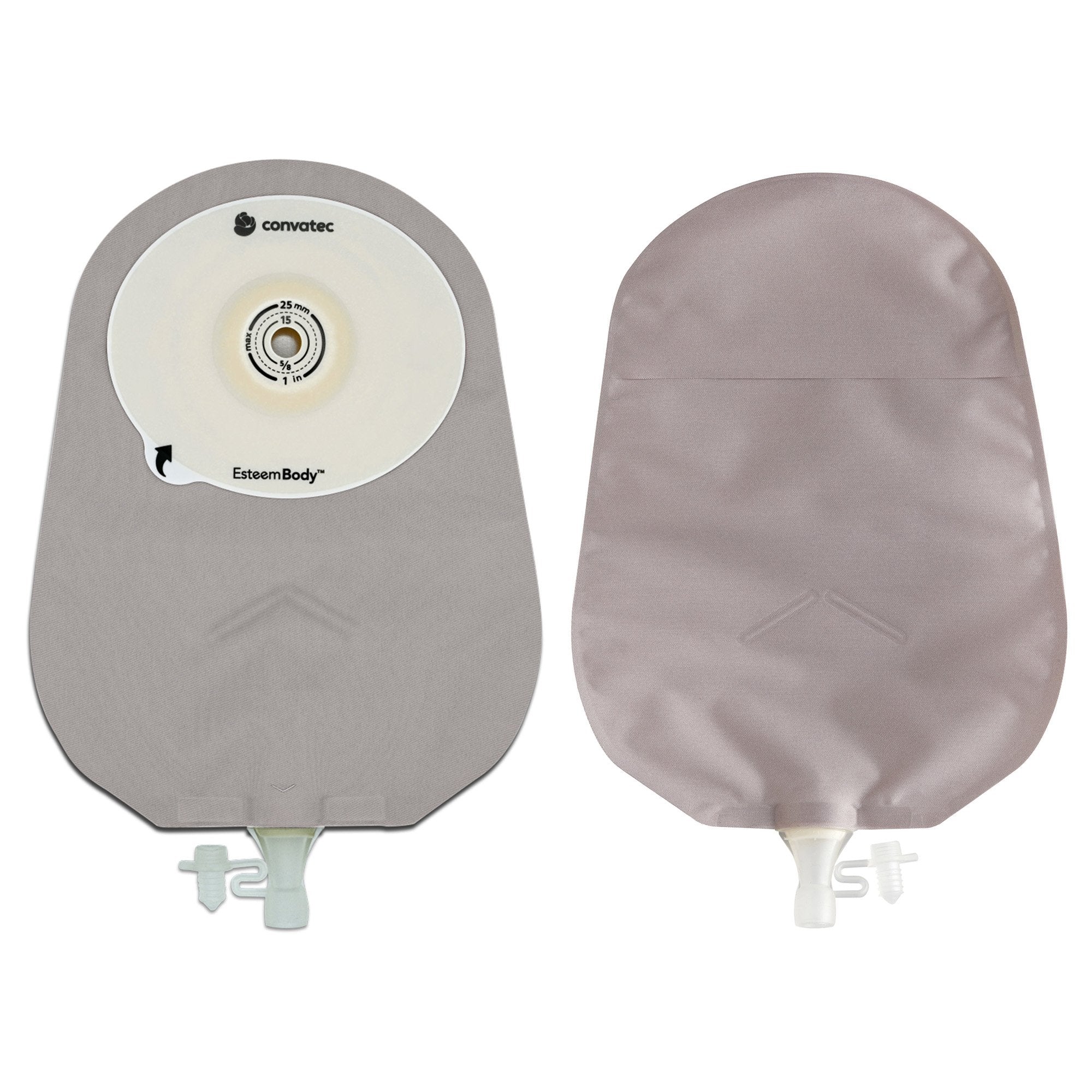 Esteem Body™ Urostomy Pouch One-Piece System 10 Inch Length Convex, Tr ...