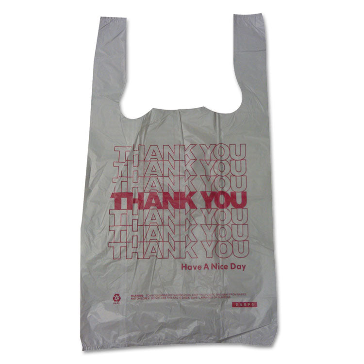 Barnes Paper Company BPC6415THYOU Plastic Thank-You T-Sack, 2 mil, 4" x ...