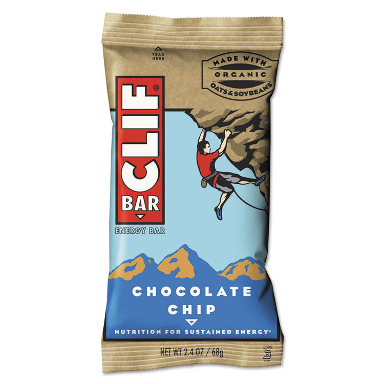 CLIF® Bar CBC160004 Energy Bar, Chocolate Chip, 2.4 oz, 12/Box ...