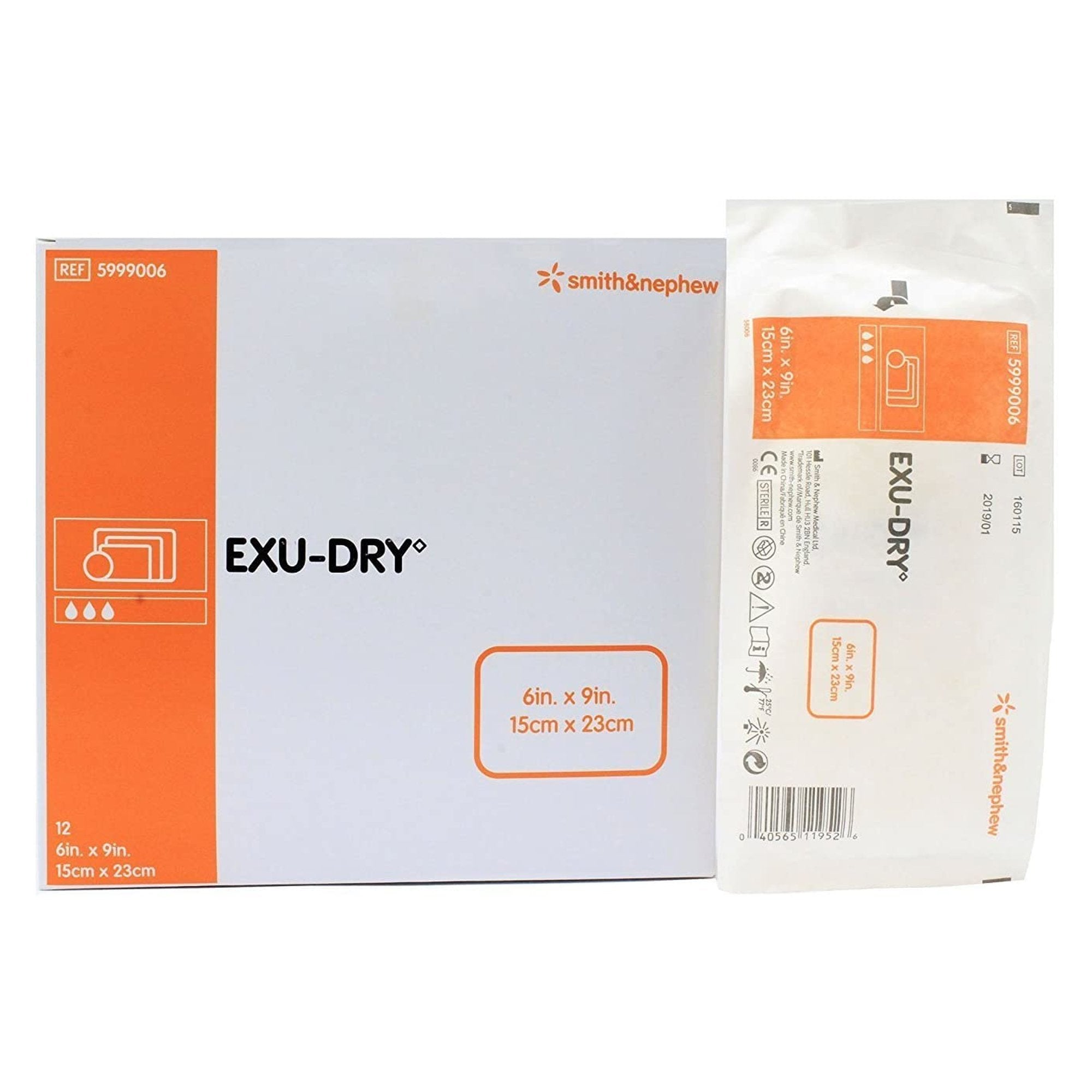 EXU-DRY Anti-Shear Super Absorbent Dressing 6 X 9 Inch Rectangle (3597 ...