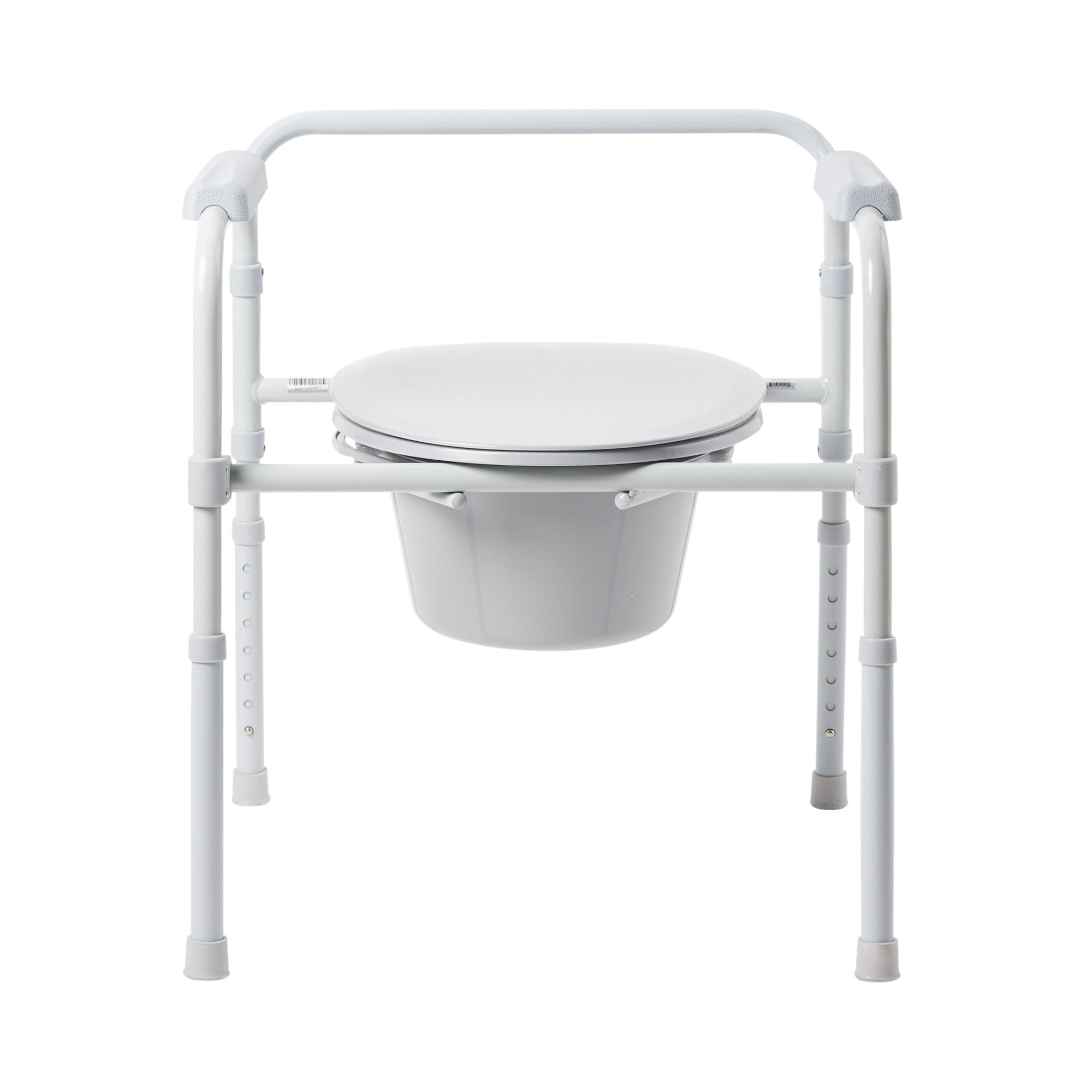 McKesson 3-in-1 Commode Chair Fixed Arms Steel Frame Back Bar 13-1/4 I ...