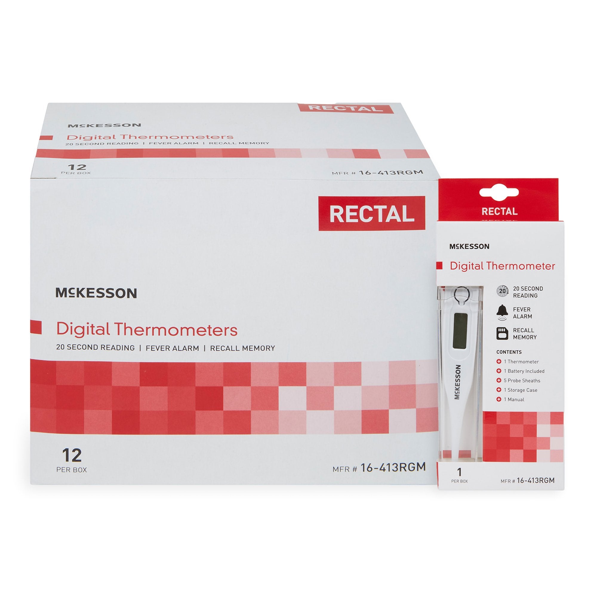 McKesson Digital Stick Thermometer Oral / Rectal / Axillary Probe Hand ...