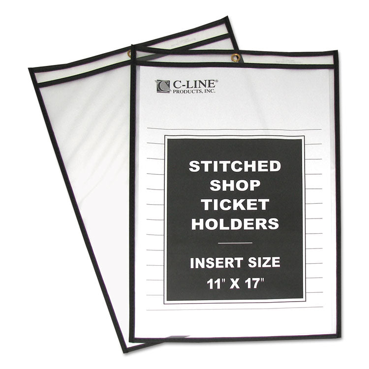 C-Line® CLI46117 Shop Ticket Holders, Stitched, Both Sides Clear, 75 ...