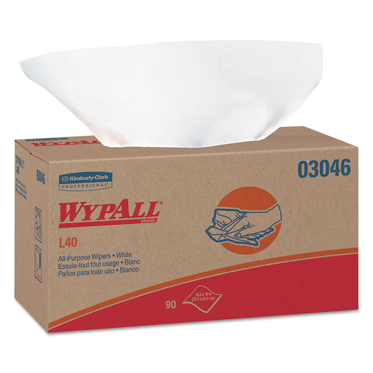 WypAll® KCC03046 L40 Towels, POP-UP Box, 10.8 x 10, White, 90/Box, 9 ...