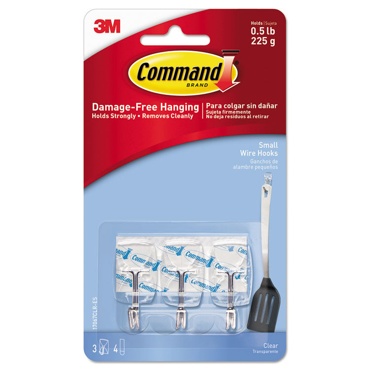 Command™ MMM17067CLRES Clear Hooks and Strips, Small, Plastic/Metal, 0. ...
