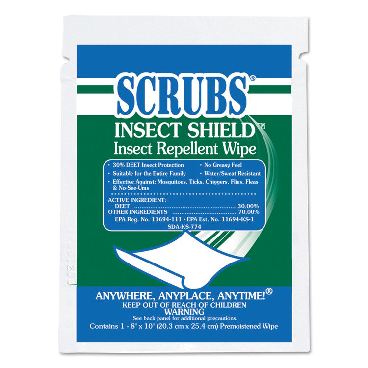 SCRUBS® ITW91401 Insect Shield Insect Repellent Wipes, 8 x 10, Floral ...