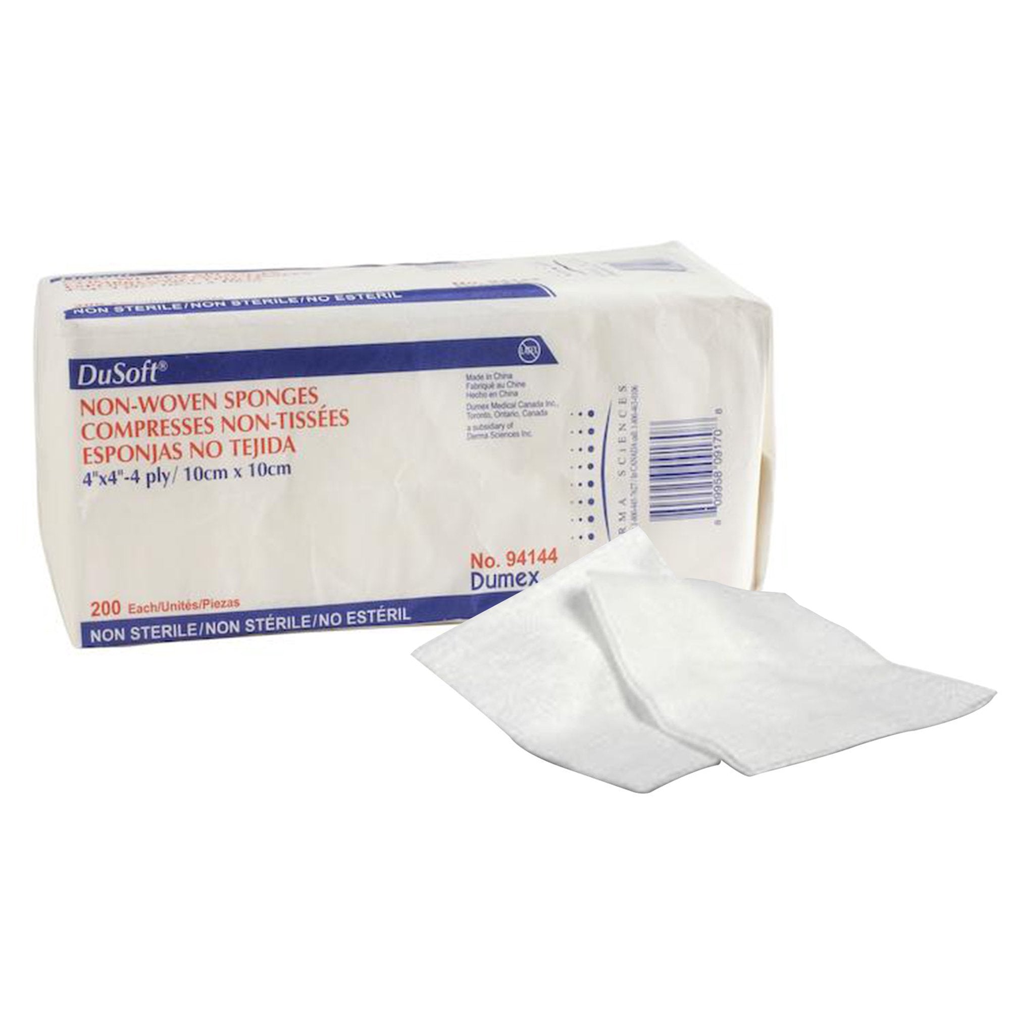 Dusoft Nonwoven Sponge 4 X 4 Inch 4-Ply NonSterile 200 per Pack (64579 ...