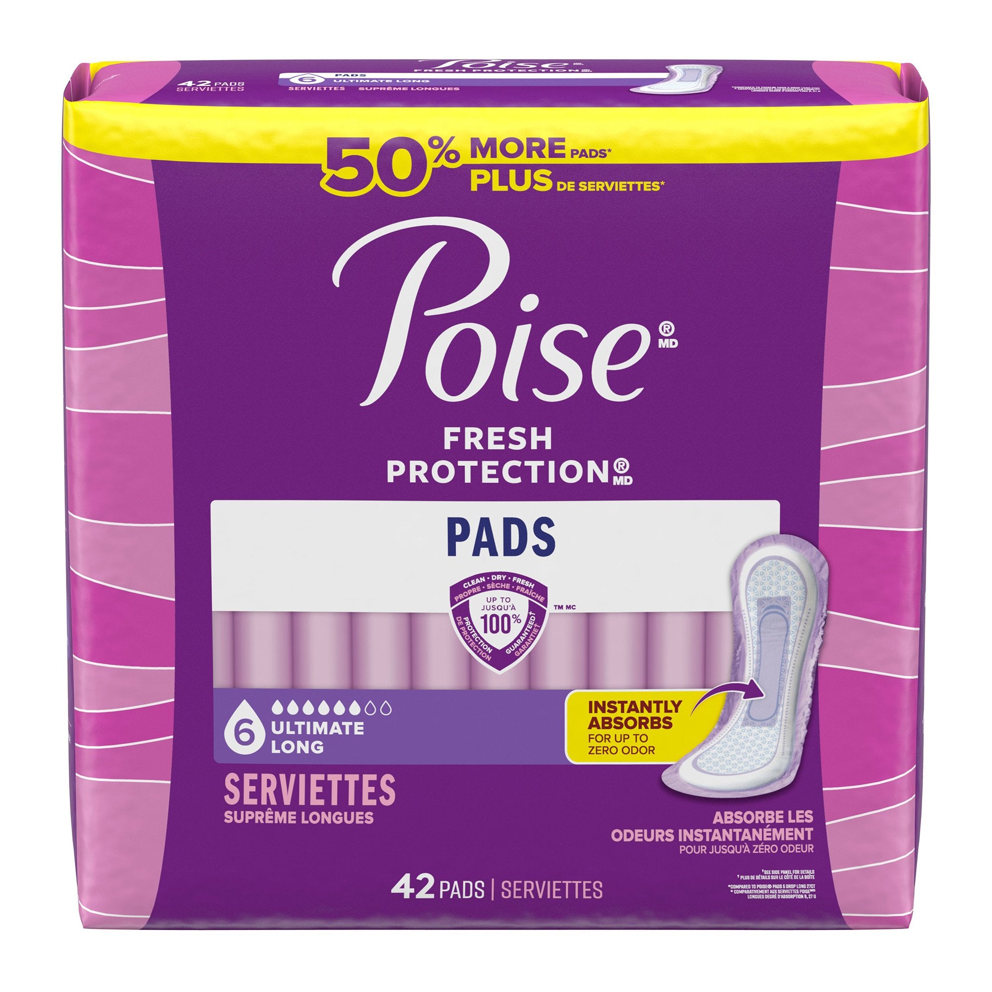 Poise® Fresh Protection™ Bladder Control Pad Heavy Absorbency Super Ab ...