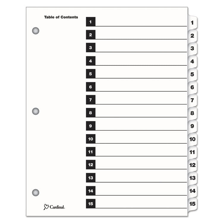 Cardinal® CRD61513 OneStep Printable Table of Contents and Dividers, 15 ...