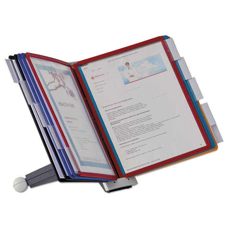 Durable® DBL554200 SHERPA Desk Reference System, 10 Panels, 10 x 5.63 x ...