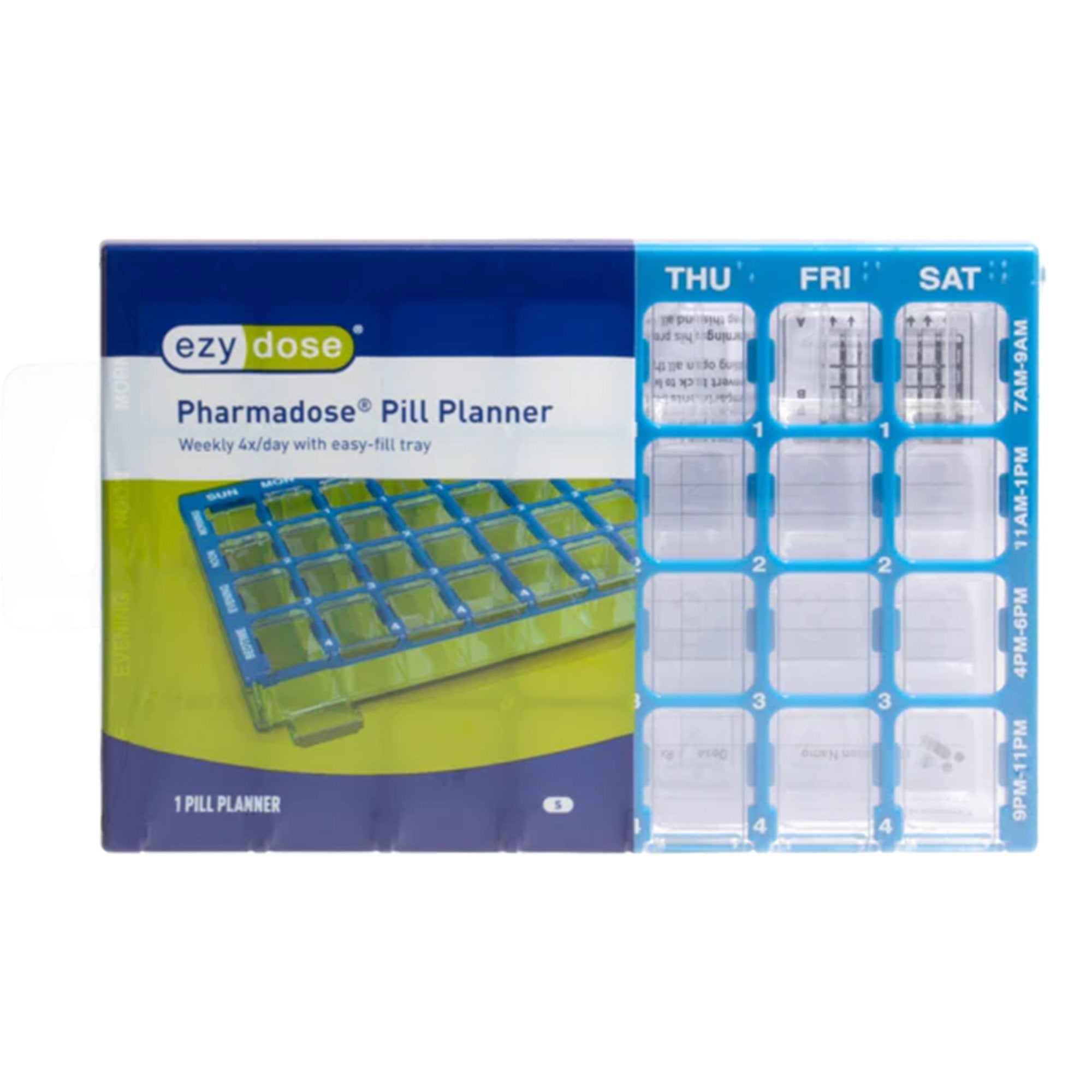 Pharmadose® Locking Pill Planner Pill Organizer Small 7 Day 4 Dose (11 ...