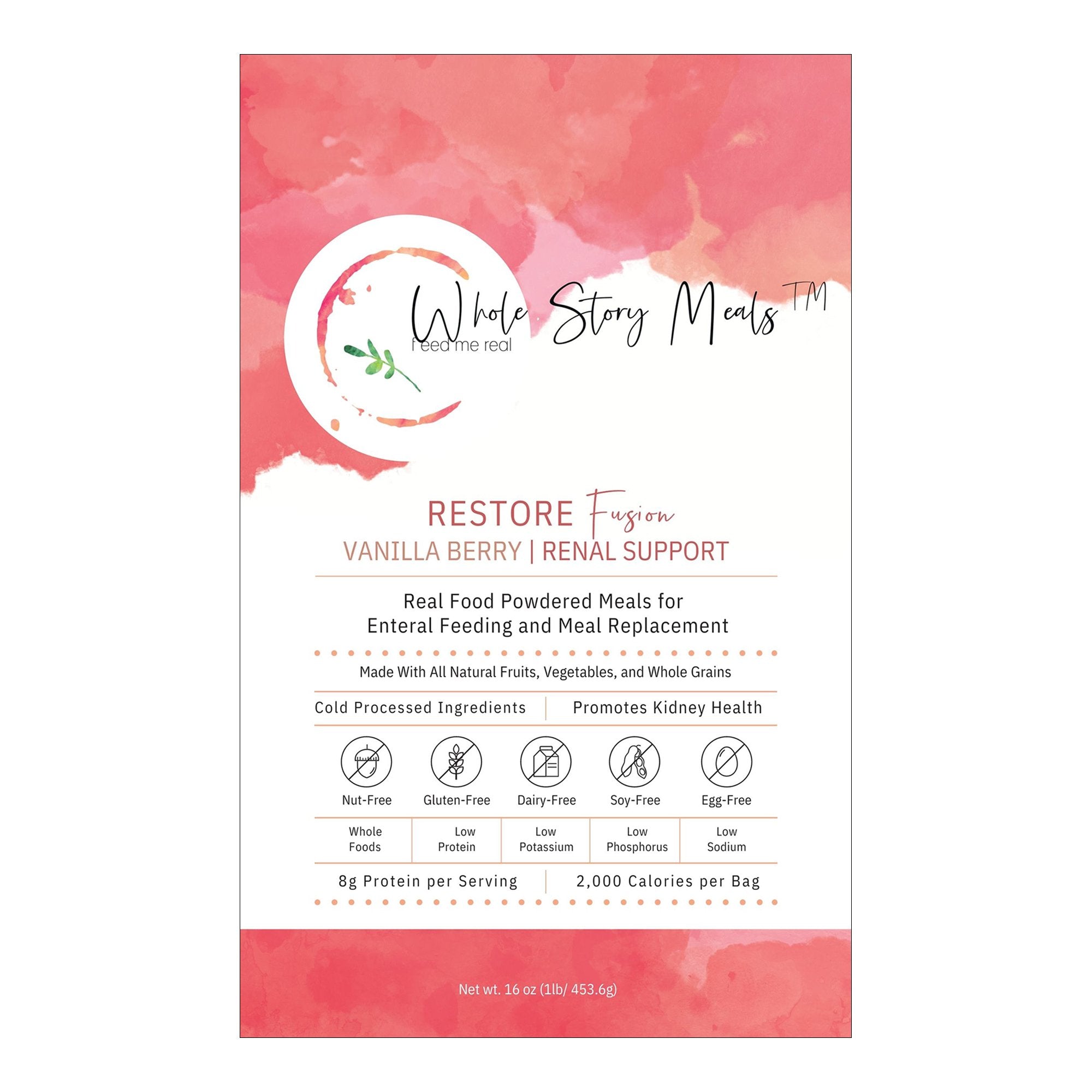 Restore Fusion Renal Support Oral Supplement Vanilla Berry Flavor Powd ...