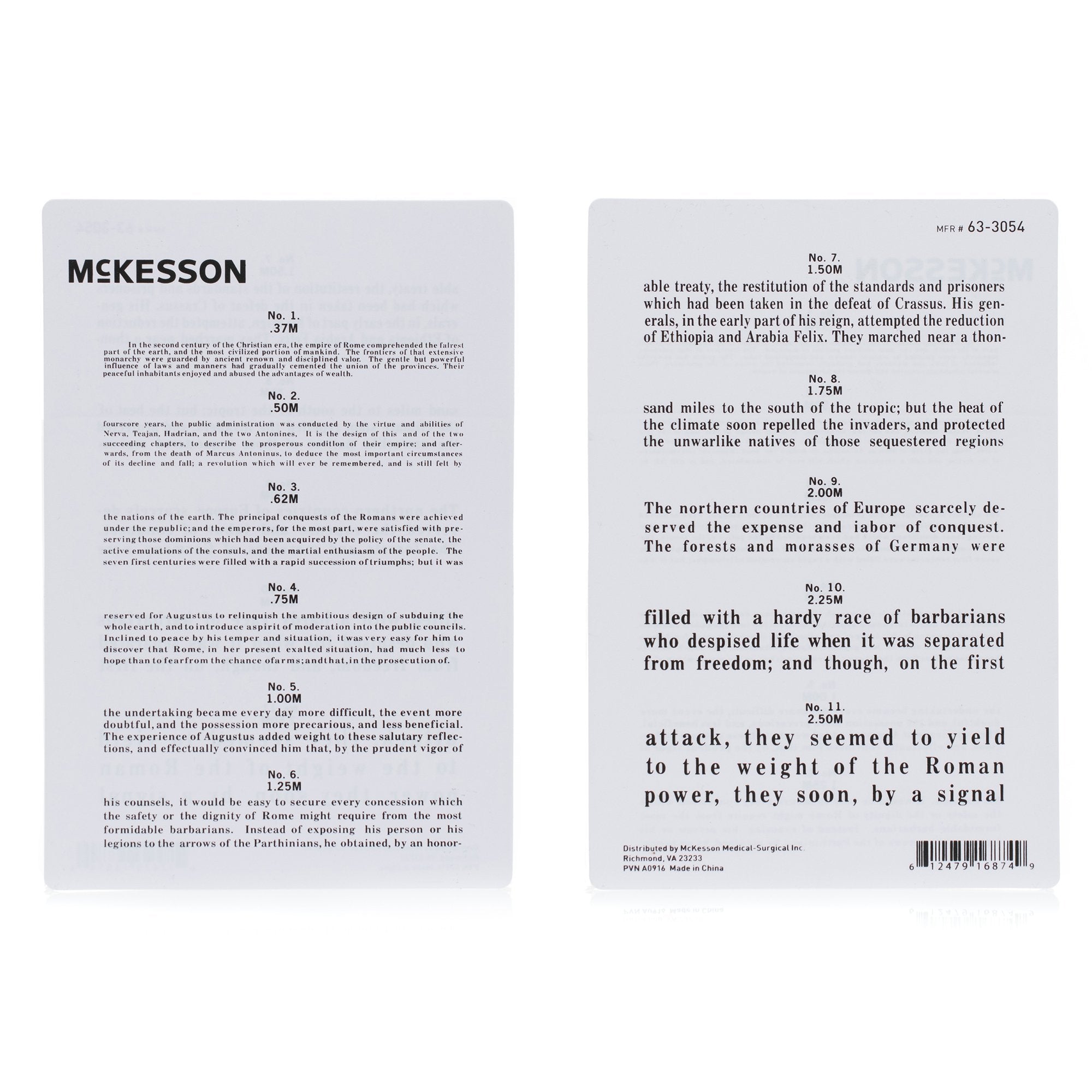 McKesson Vision Screening Card 12 Inch Distance Acuity Test (1038456_E ...