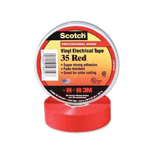 3M™ Vinyl Electrical Color Coding Tape 35, 3/4 in x 66 ft, Red (500-10 ...