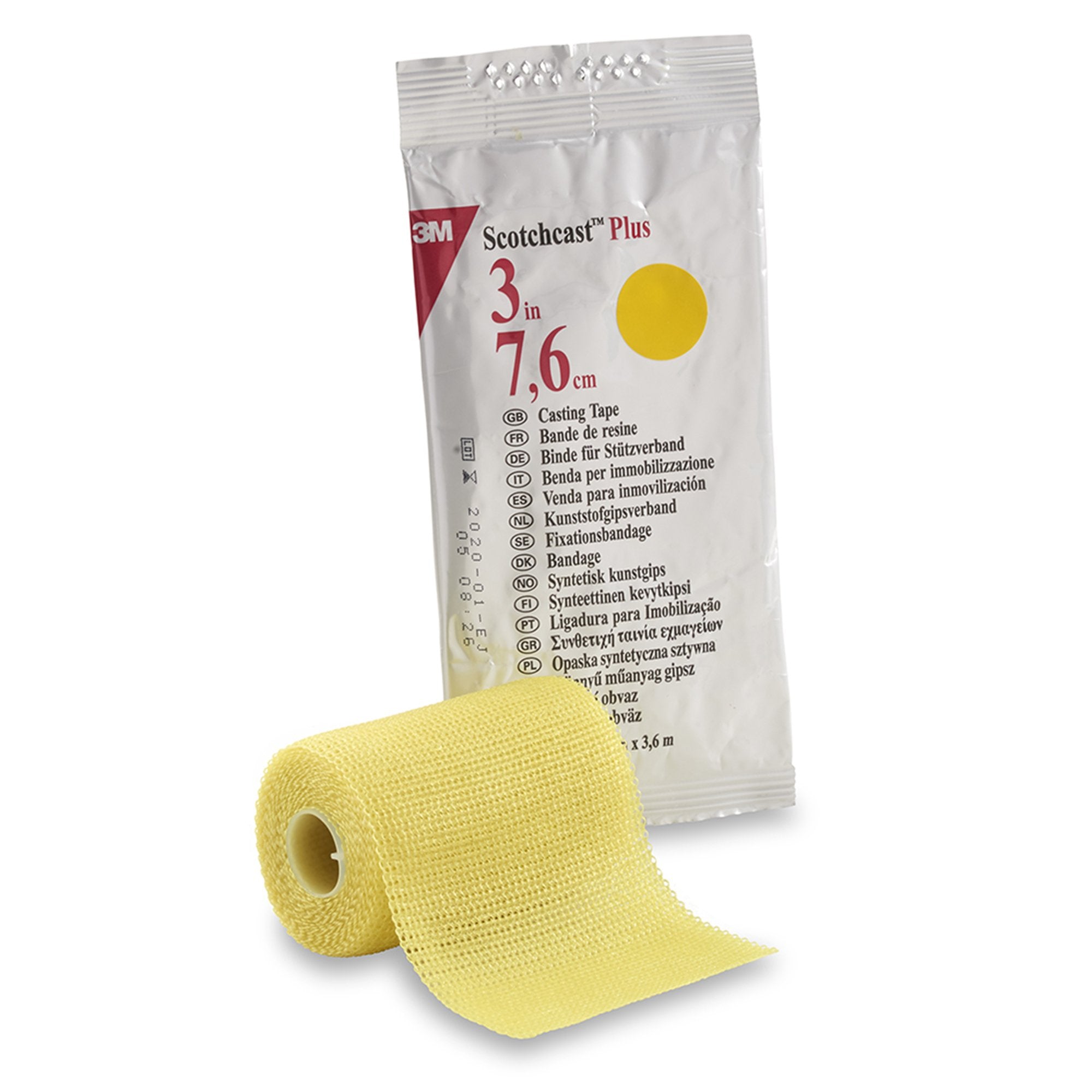 3M™ Scotchcast™ Plus Cast Tape 3 Inch X 12 Foot Fiberglass / Resin Yel ...