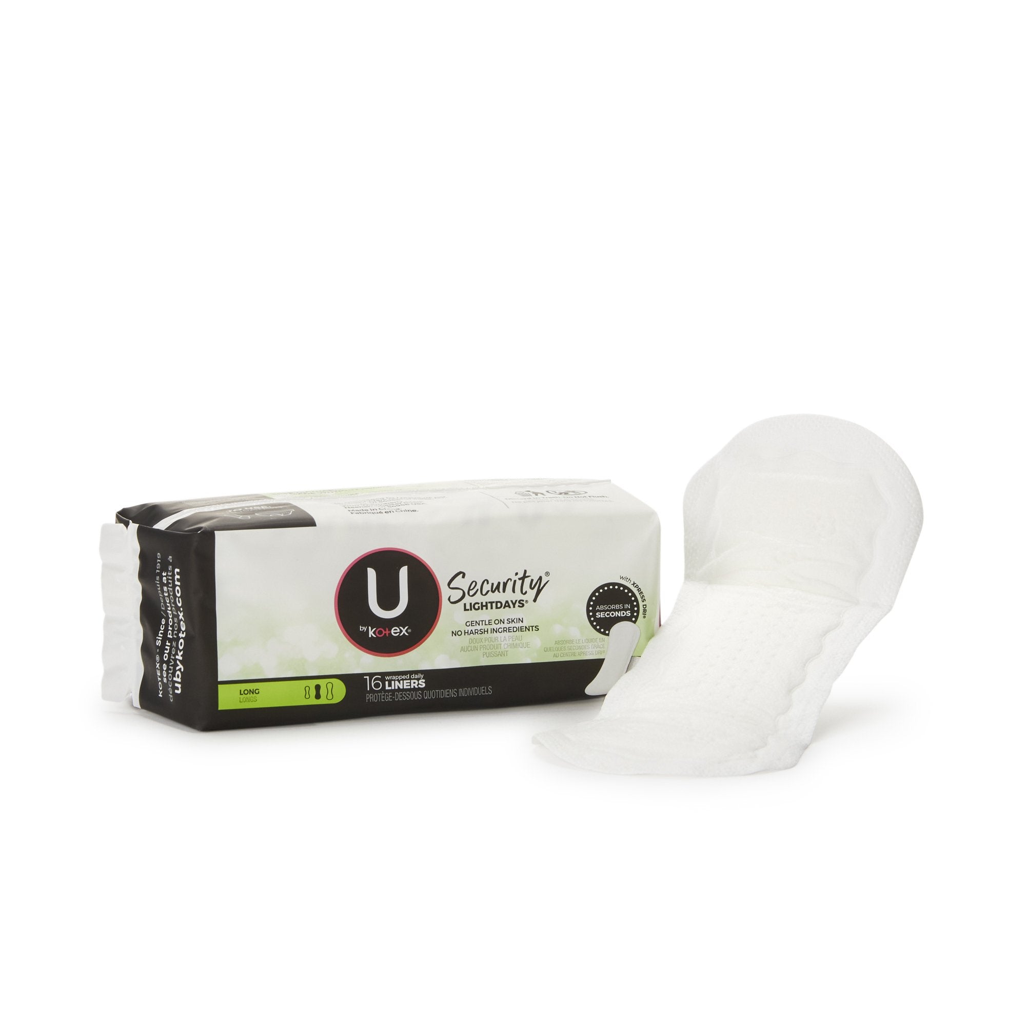 U by Kotex® Security® Panty Liner Regular Absorbency (862787_BX) 1/BX ...