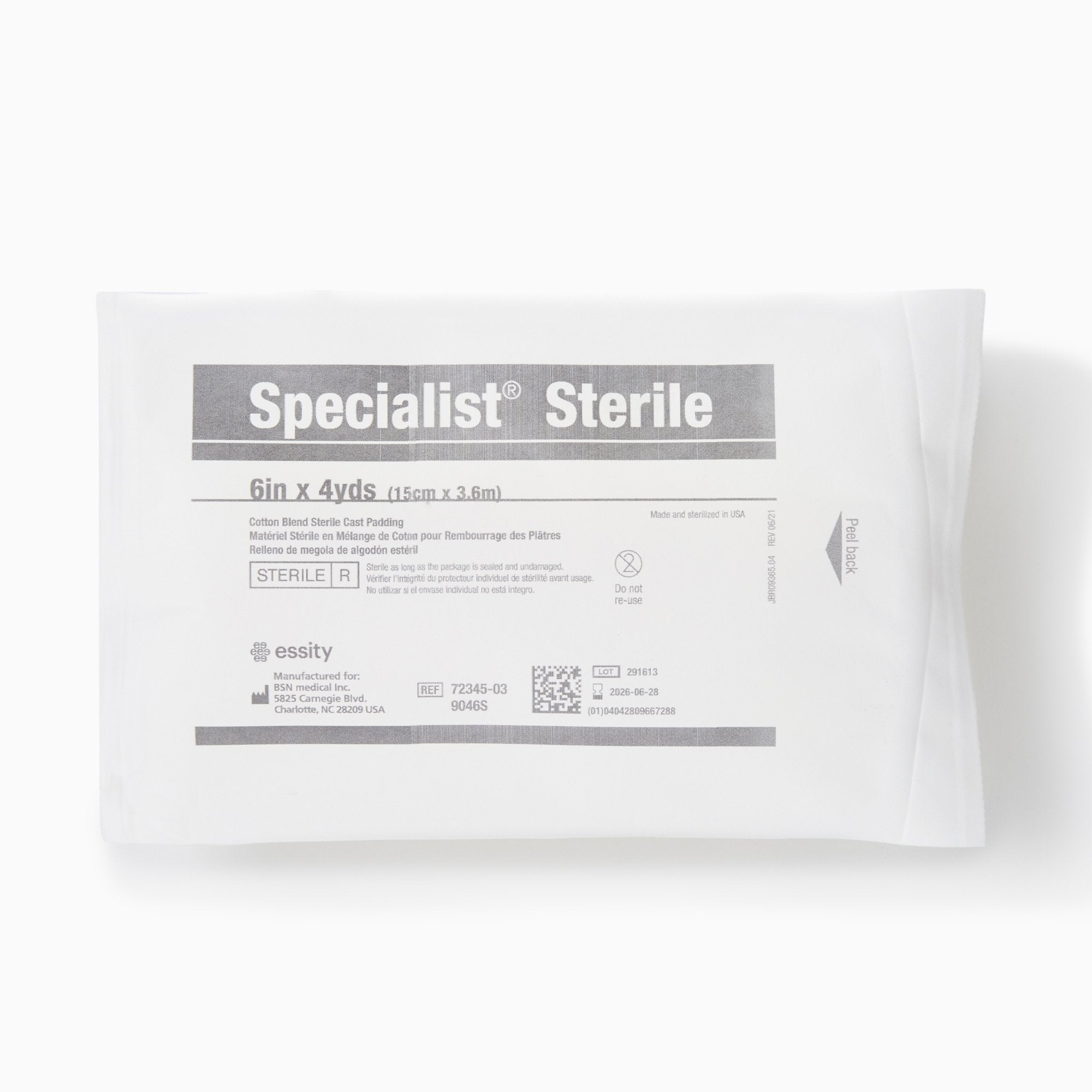 Specialist® Sterile Cast Padding Undercast 6 Inch X 4 Yard Cotton / Ra ...