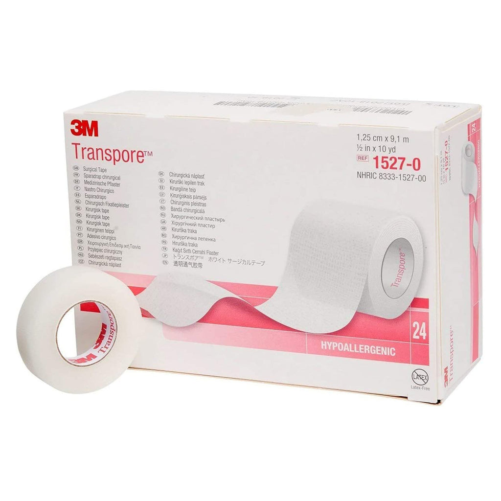 3M™ Transpore™ Medical Tape Transparent 1/2 Inch X 10 Yard Plastic Non ...