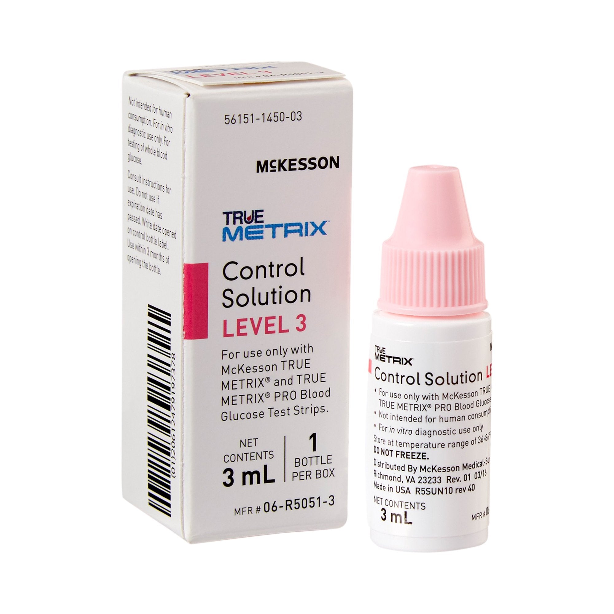 McKesson TRUE METRIX® Blood Glucose Control Solution 3 mL Level 3 (960 ...