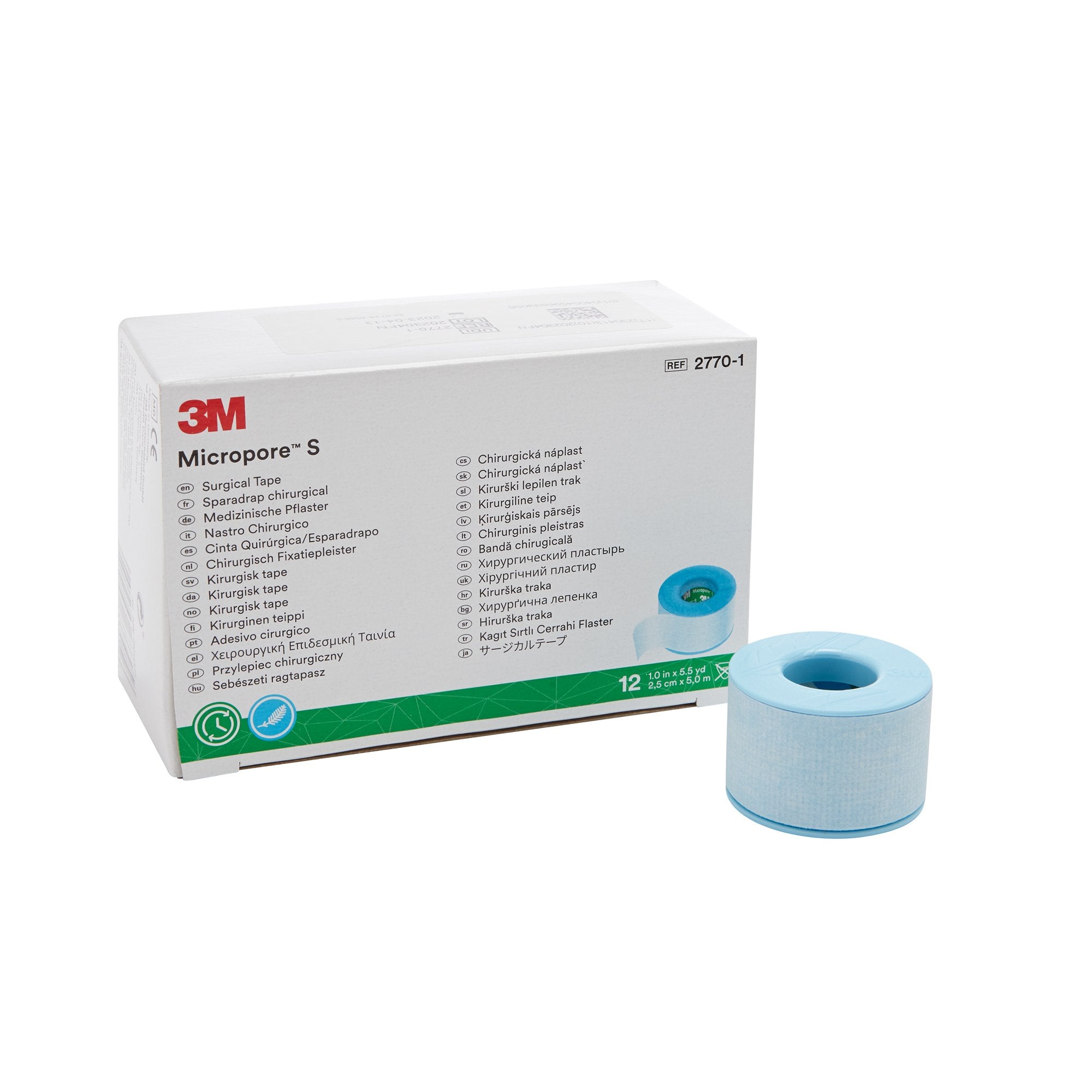 3M™ Micropore™ S Medical Tape Blue 1 Inch X 5-1/2 Yard Silicone NonSte ...