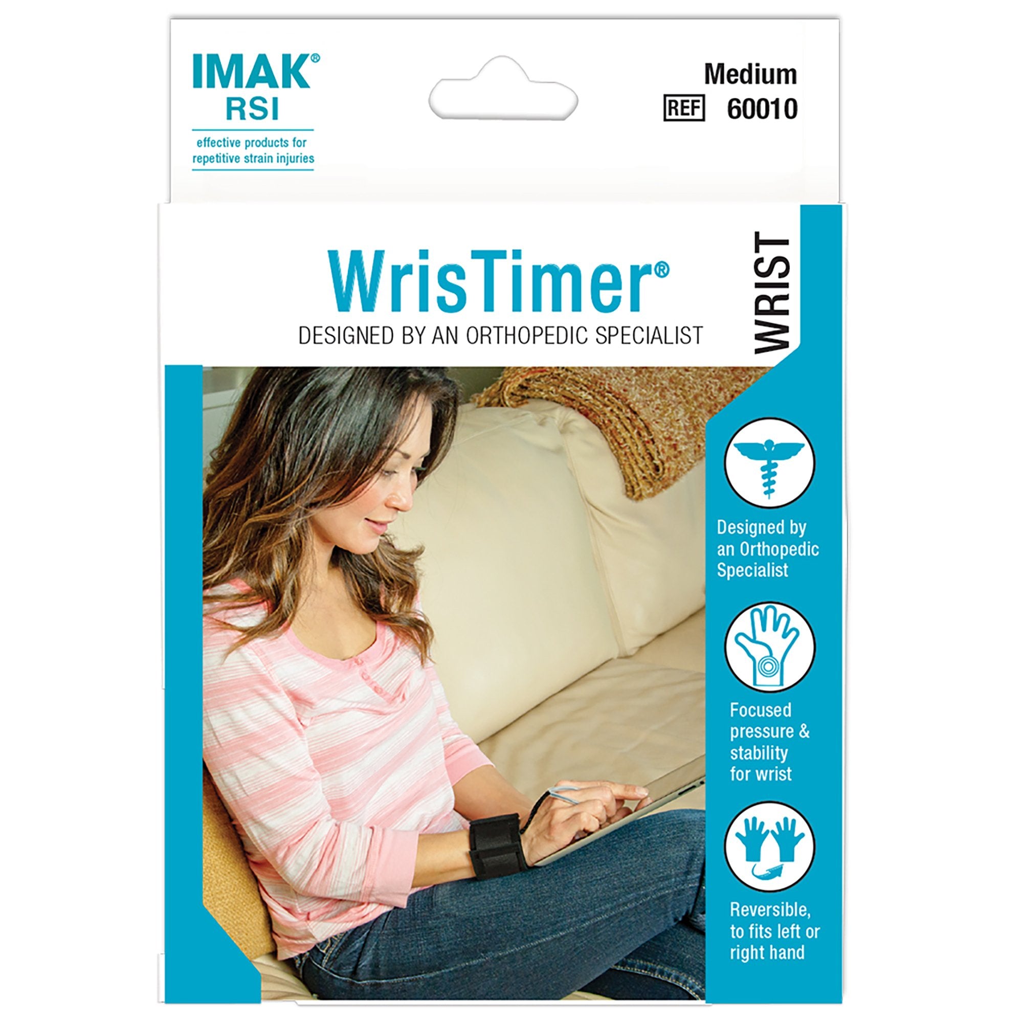 IMAK® RSI WrisTimer® Daytime Wrist Support Elastic Left or Right Hand ...