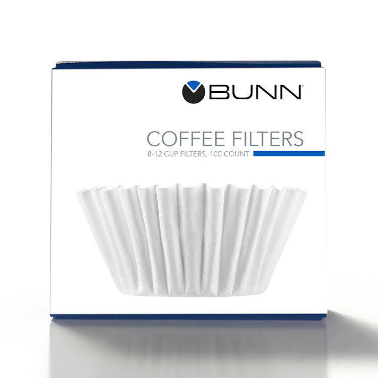 BUNN® BUNBCF100B Coffee Filters, 8 to 12 Cup Size, Flat Bottom, 100 ...