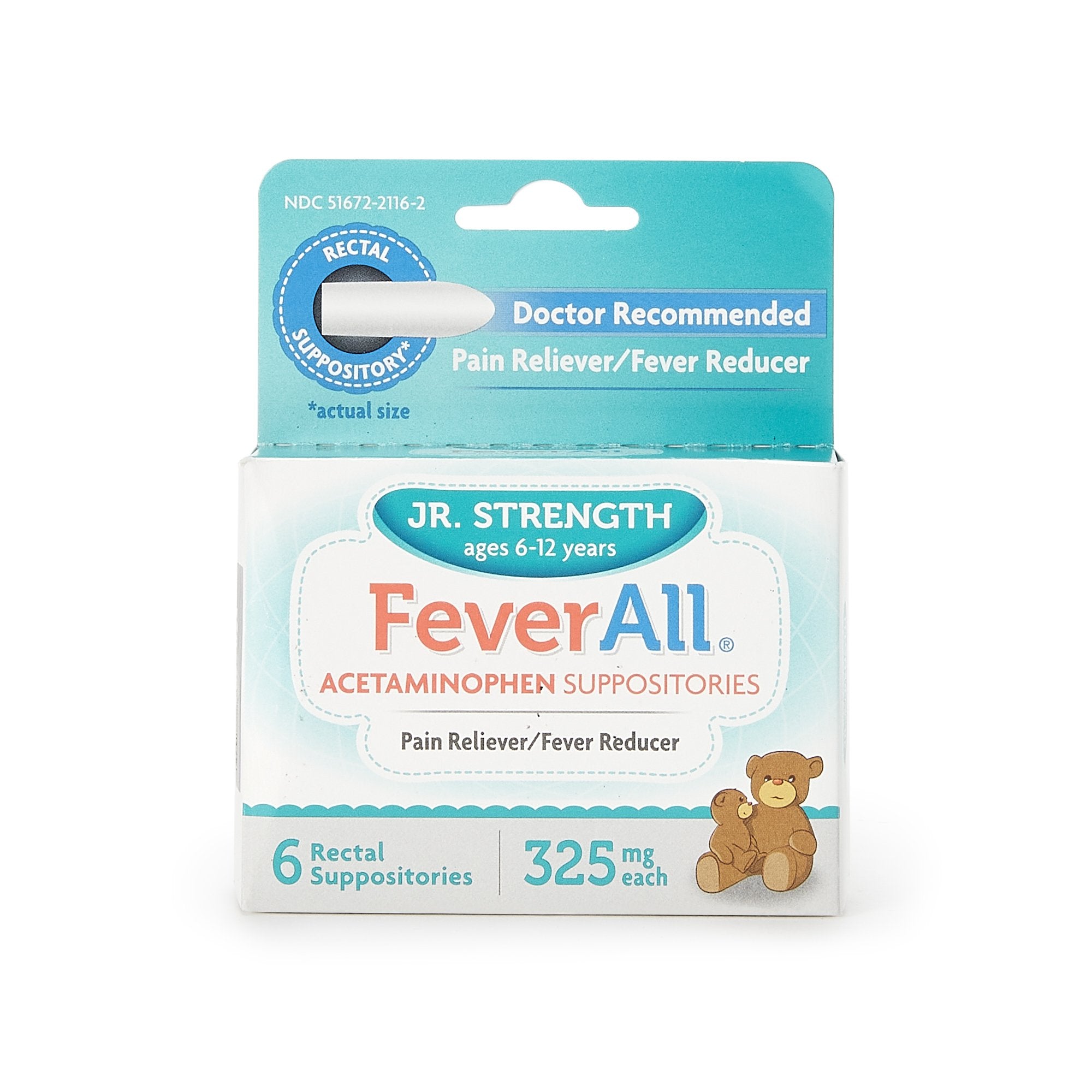 FeverAll® Pain Relief 325 mg Strength Acetaminophen Rectal Suppository ...