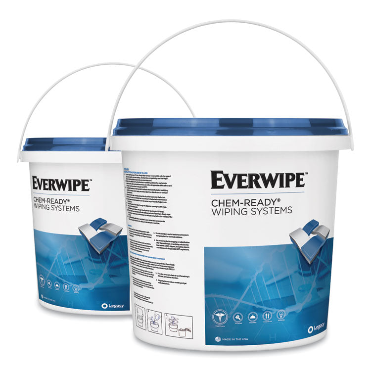 Everwipe™ TRK192812 Chem-Ready Wiping System Bucket, 7.13 x 7.13 x 7 ...