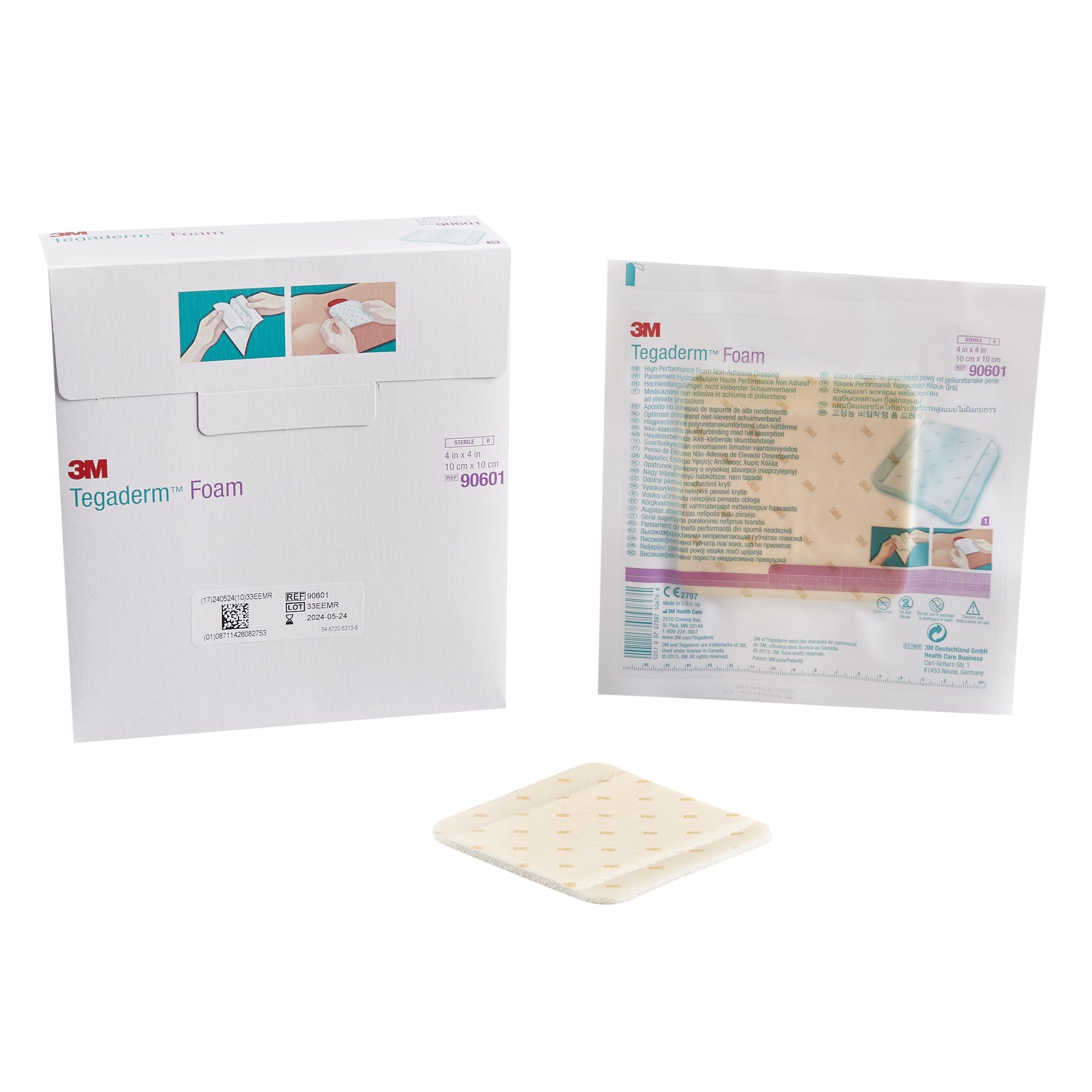 3M™ Tegaderm™ High Performance Foam Dressing 4 X 4 Inch Without Border ...