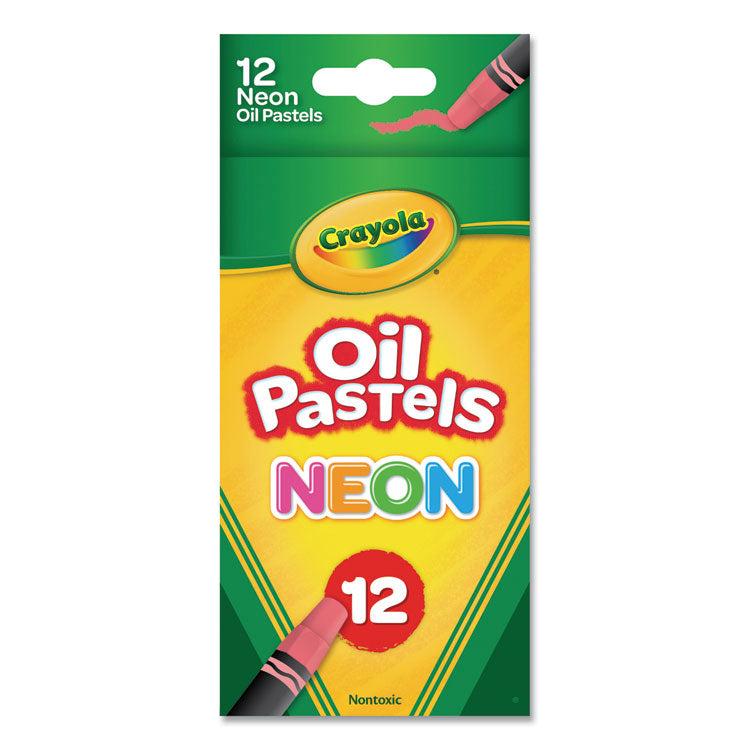Crayola® CYO524613 Neon Oil Pastels, 12 Assorted Colors, 12/Pack ...