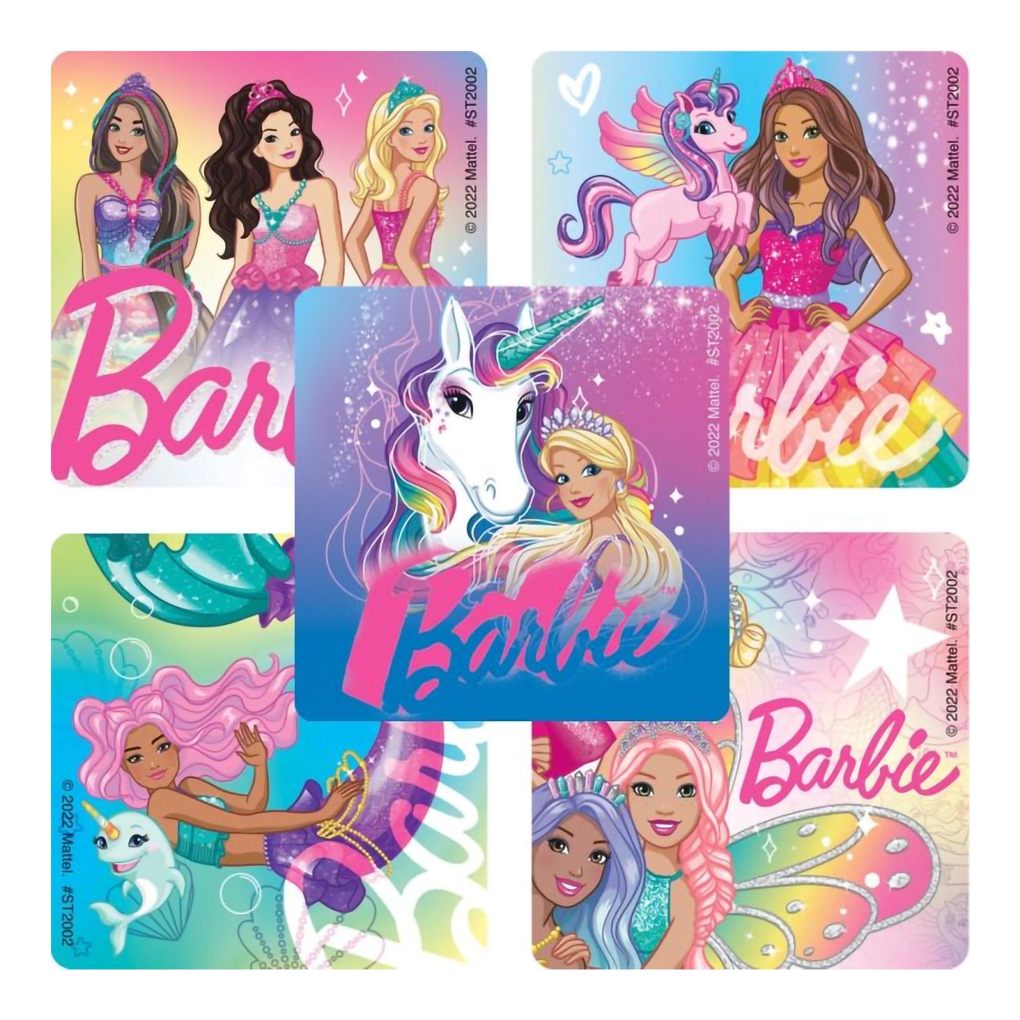 SmileMakers® 100 per Roll Barbie Fantasy Sticker 2-1/2 Inch (1236297_R ...